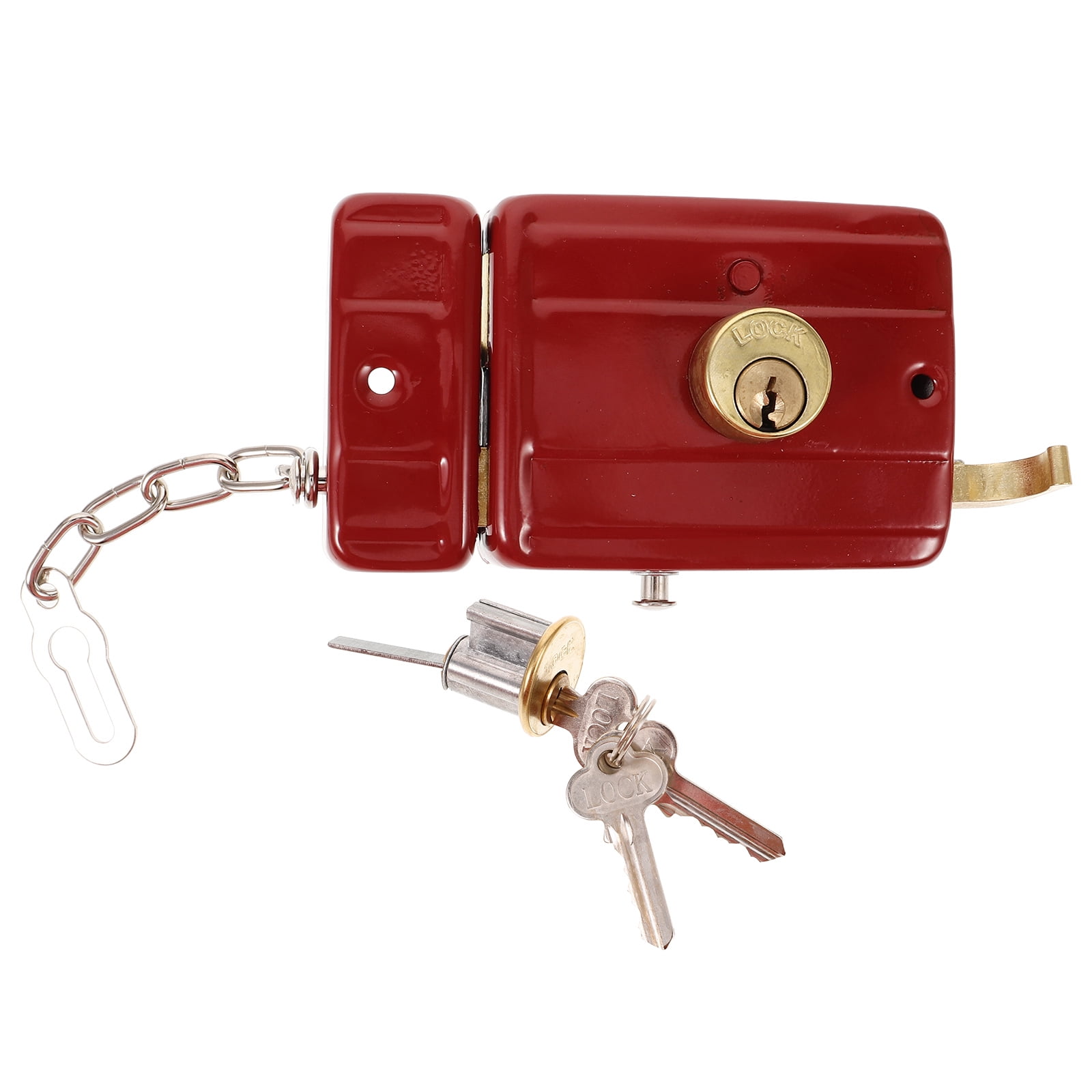 jojofuny 1Set Red Square Metal Latch Slide Bolt Lock for Doors Cabinets ...