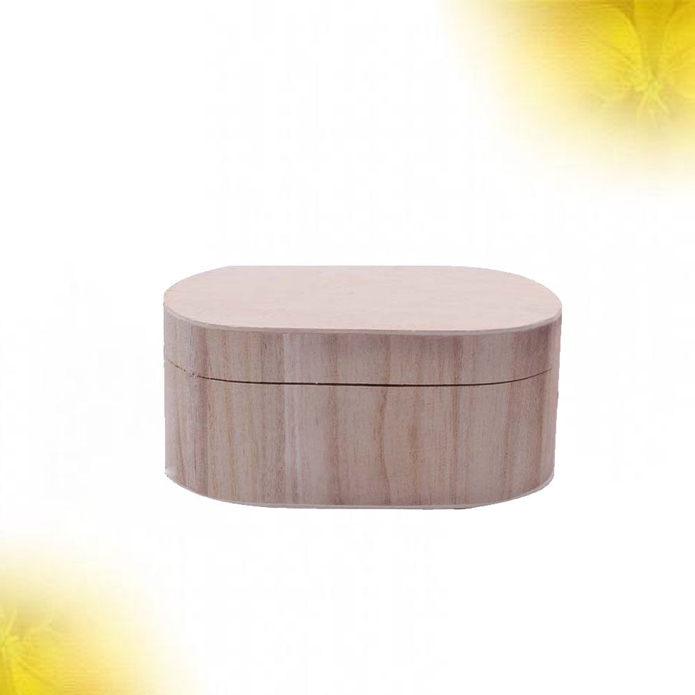 jojofuny 1Set Wooden Case Unfinished Storage Box Beige Multi-function ...