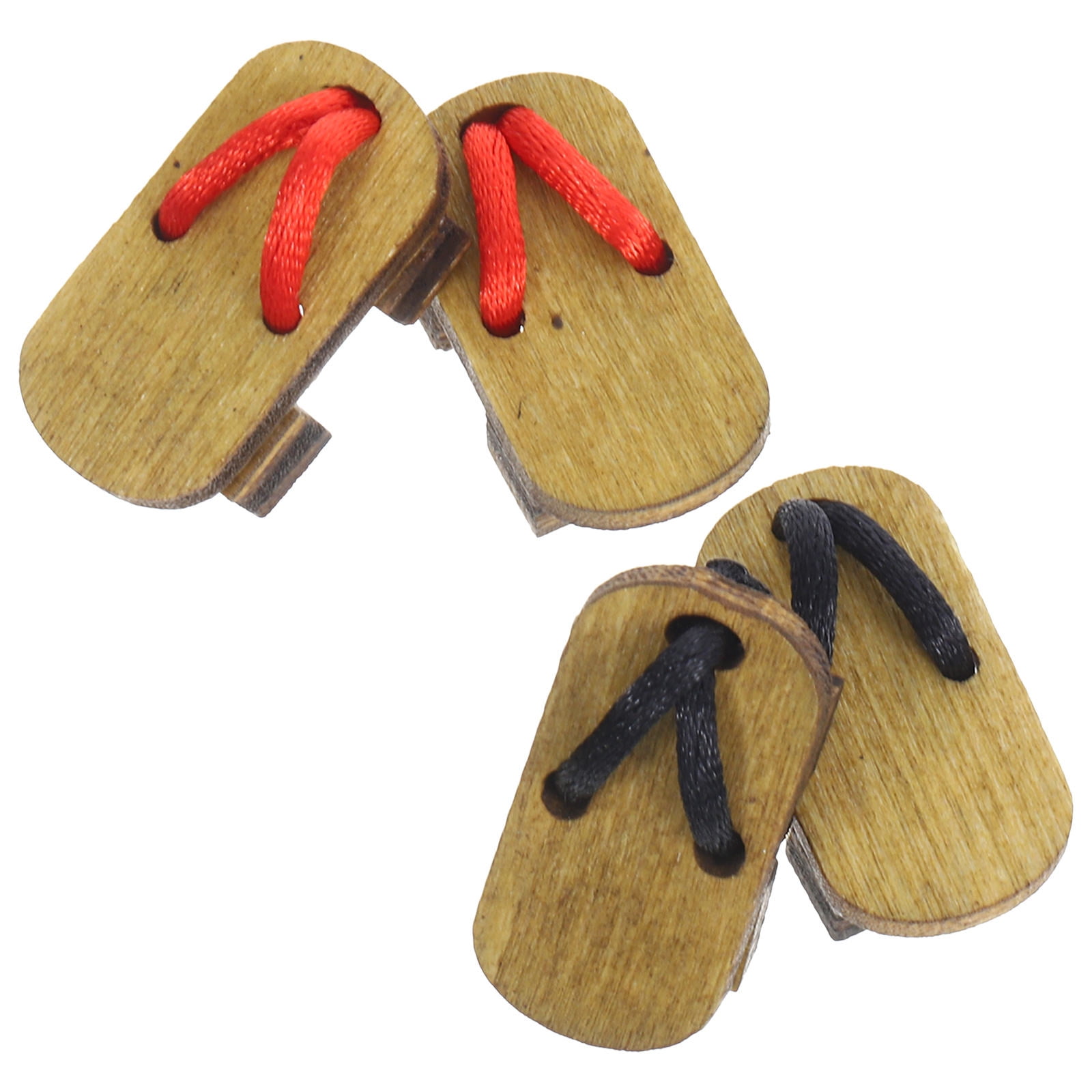 jojofuny 2 Pairs Mini Wooden Clog with Traditional Japanese Style in ...