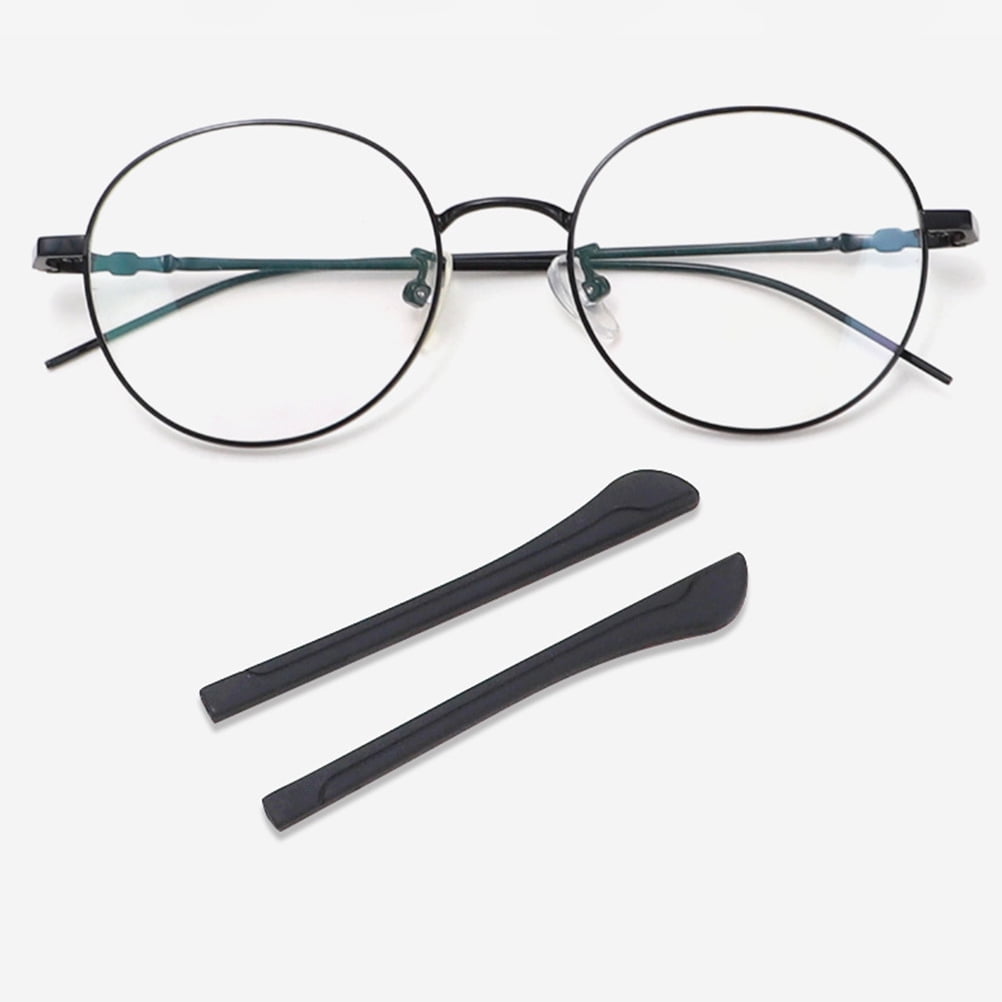 jojofuny 20Pcs Curved Black Silicone Eyeglasses Leg Covers With And ...