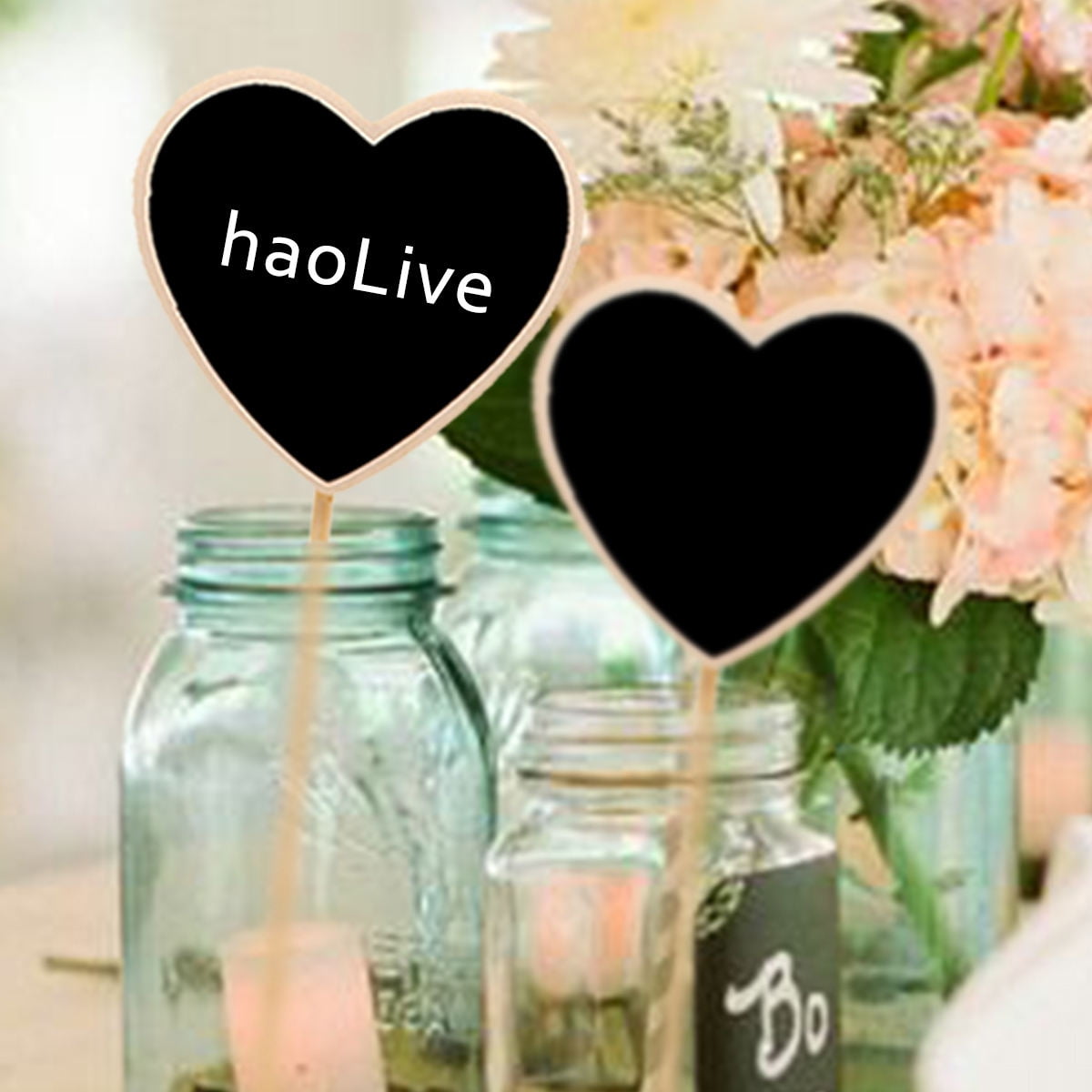 jojofuny 20Pcs Heart Shaped Wood Mini Signboard For Garden Flower ...