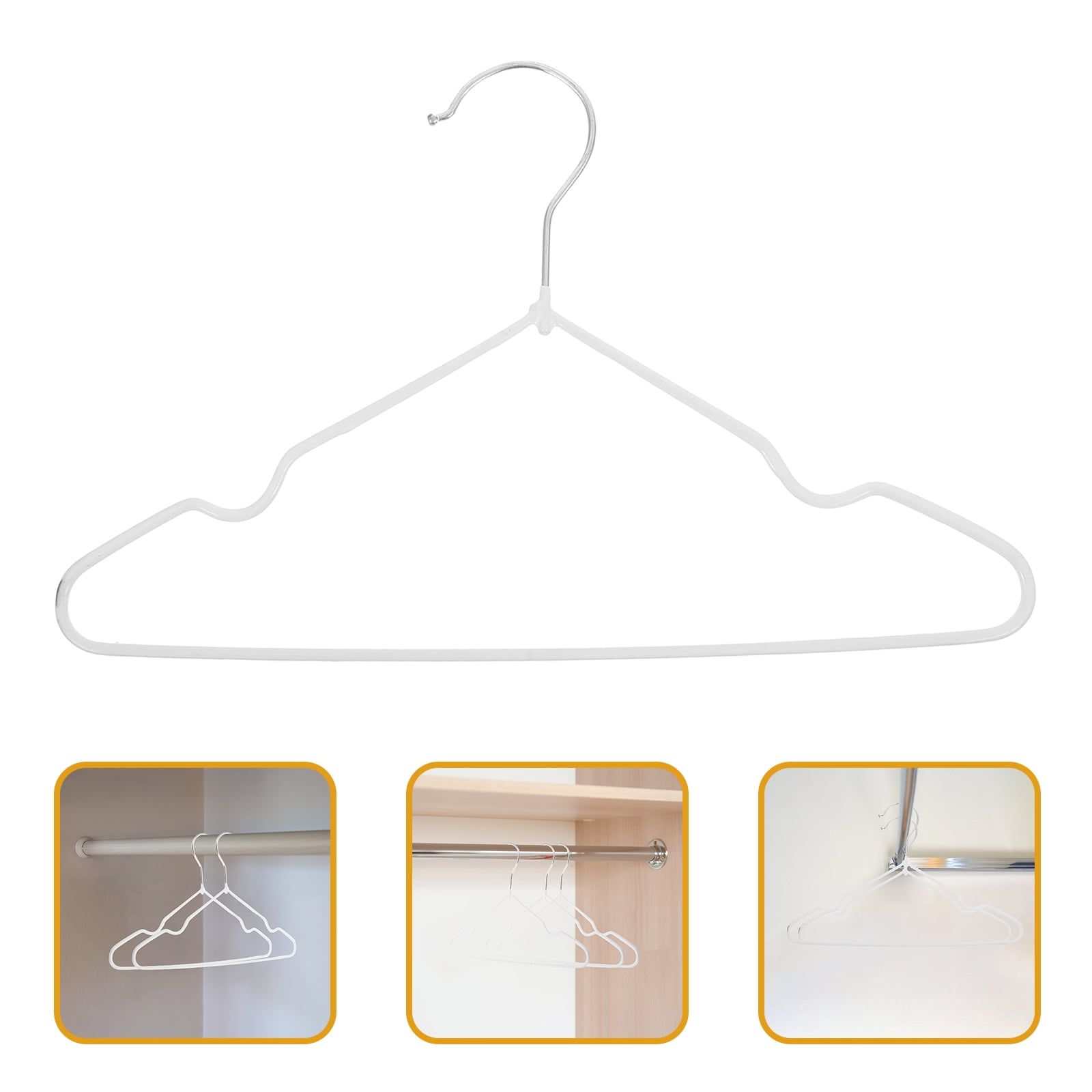 jojofuny 20Pcs White PVC Non-Marking Anti-Slip Hangers for Kids Clothes ...