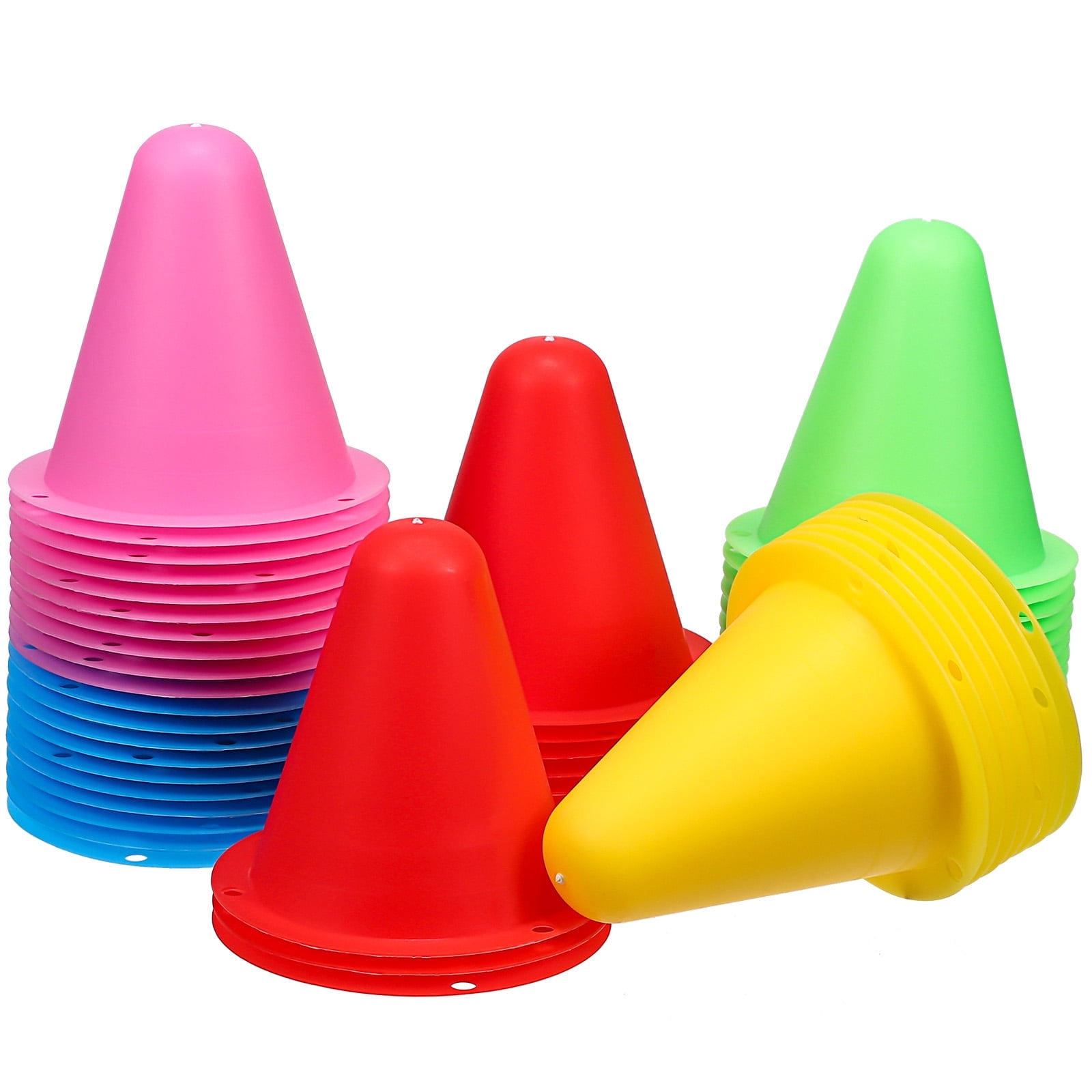 jojofuny 50Pcs Plastic Soccer Cones For Agility Training Sports ...