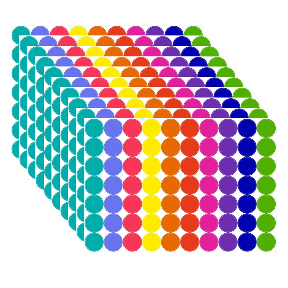 jojofuny 700 Coding Round Sticker Labels Assorted Color For Notebooks ...