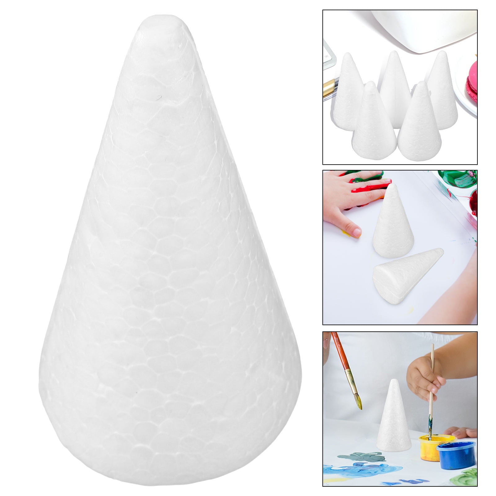 jojofuny Craft Cones 12Pcs White Solid Foam Cone Accessories for ...