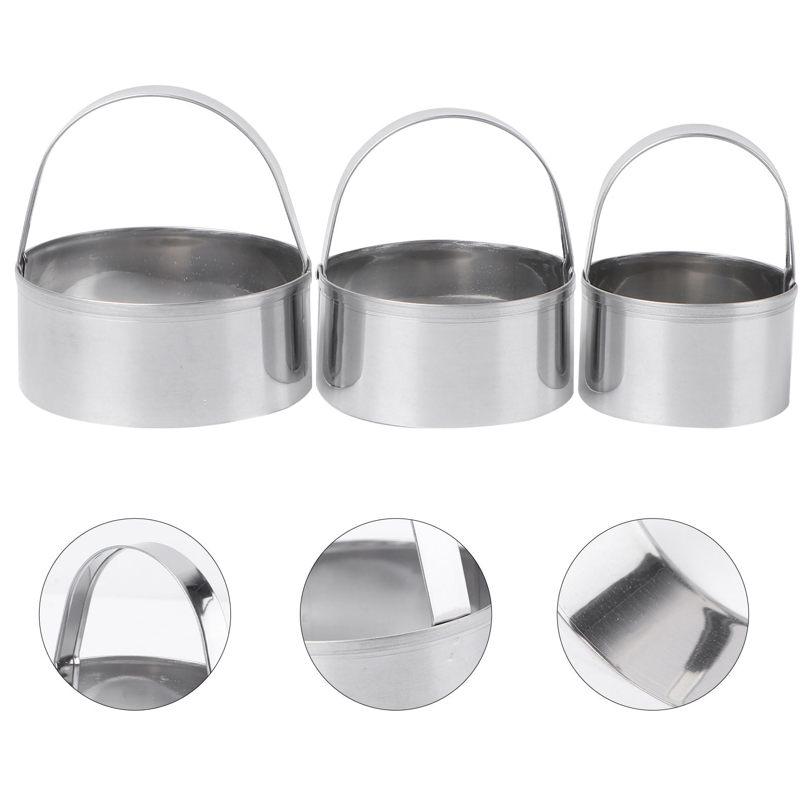 jojofuny Round Biscuit Cutter 3Pcs Stainless Steel with Handle for ...