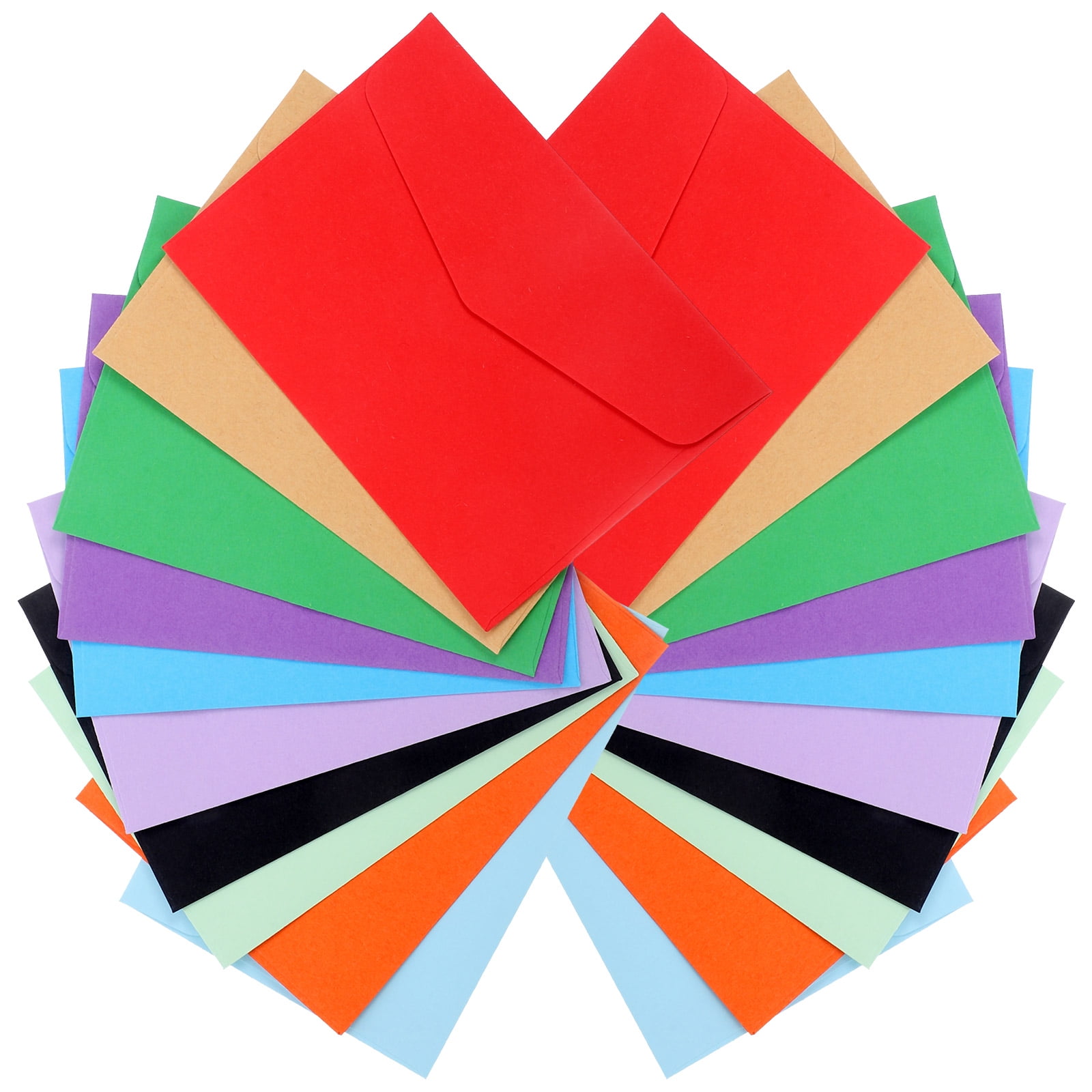 jojofuny Storage Card Small Envelope 60Pcs Assorted Color Rectangular ...
