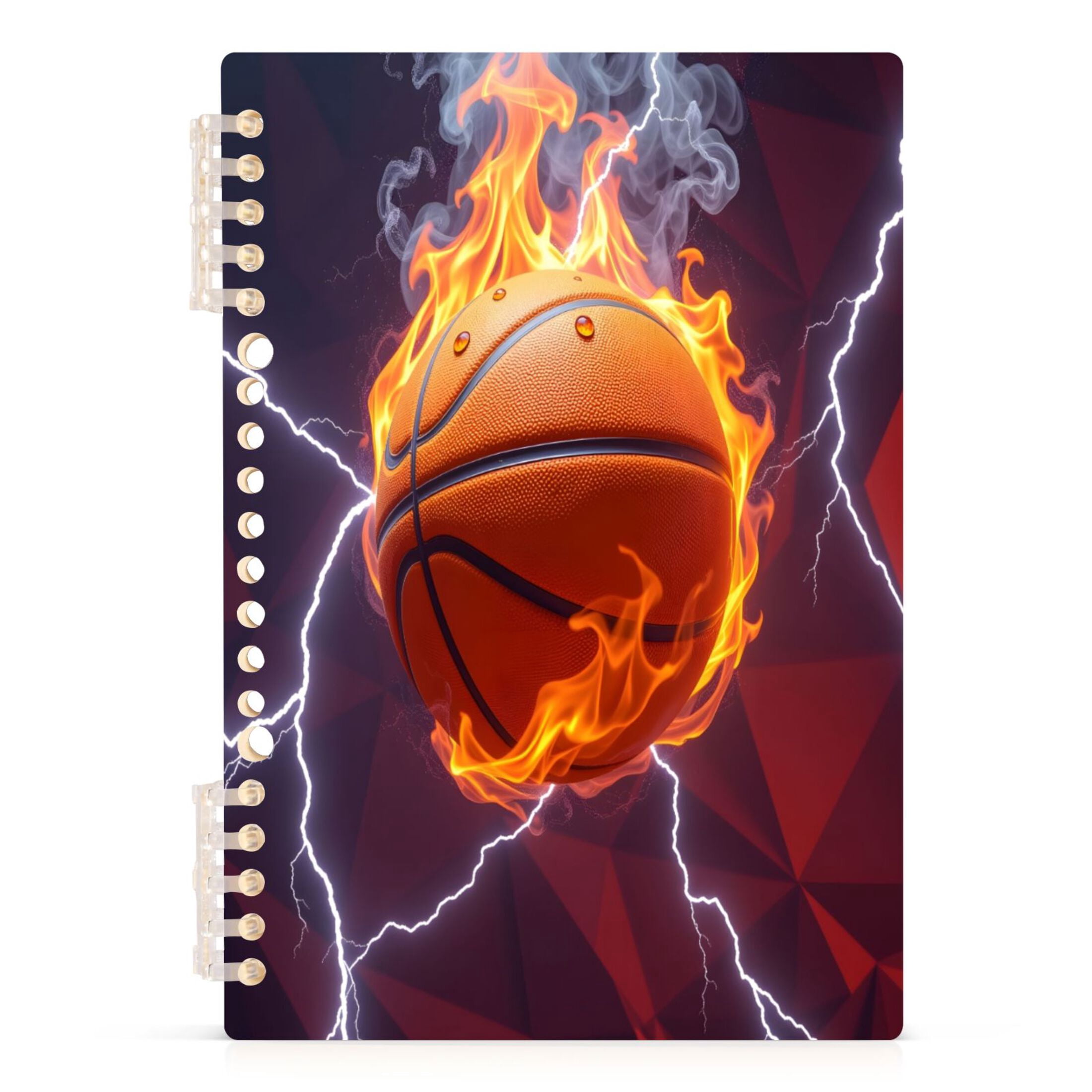 joogoo A5 Spiral Journal Notebook Basketball Burning College Ruled ...