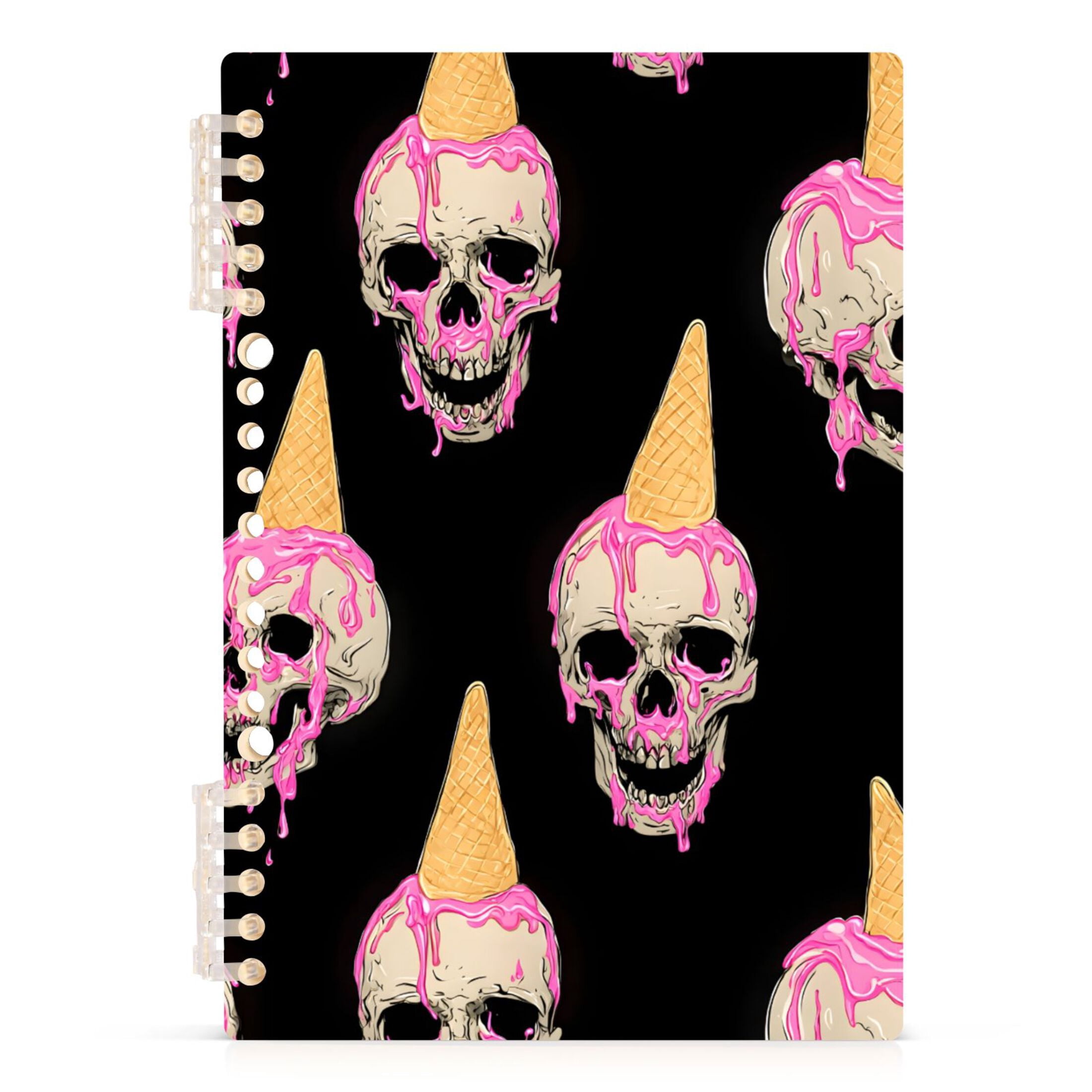 joogoo A5 Spiral Journal Notebook Ice Cream Skulls College Ruled ...