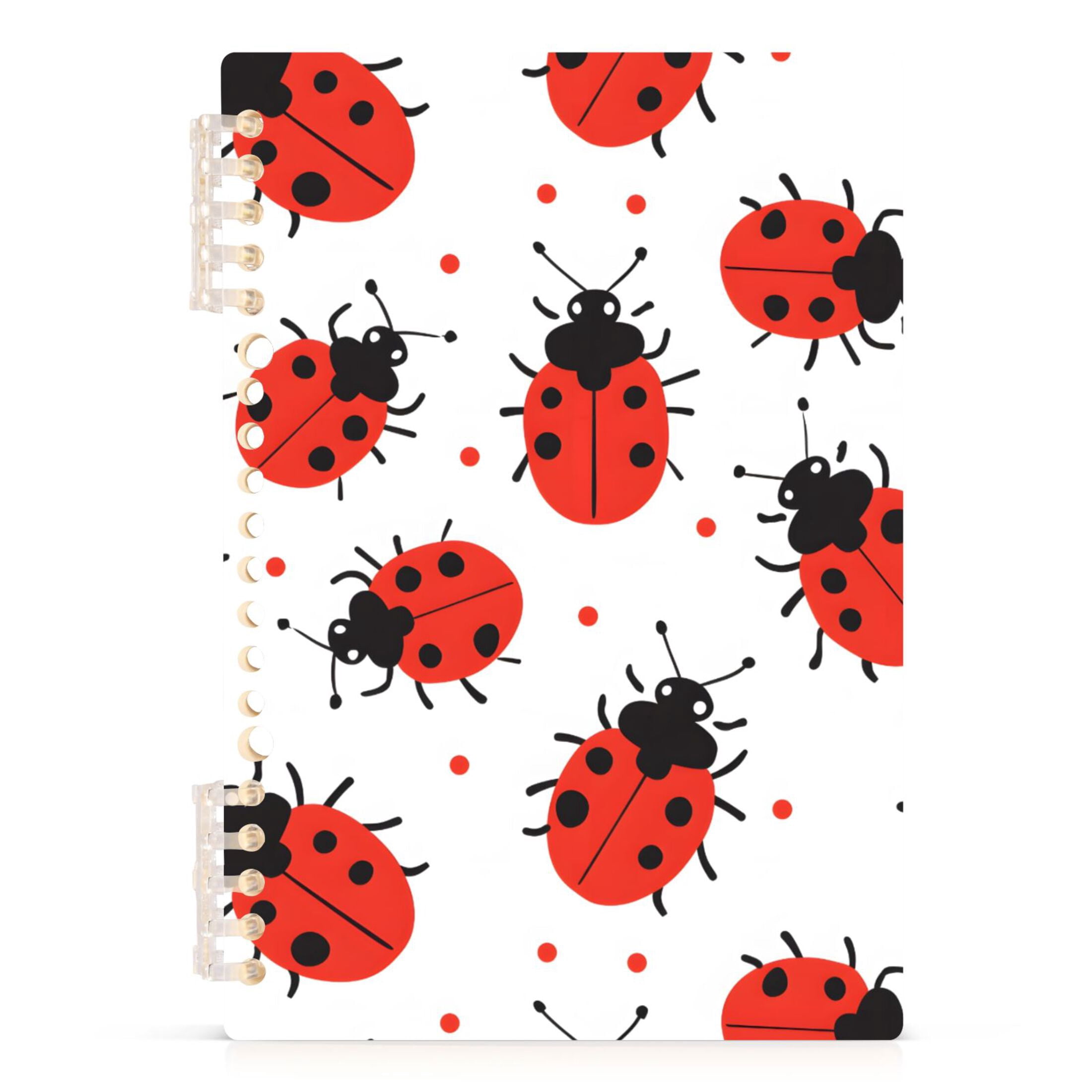 joogoo A5 Spiral Journal Notebook Ladybugs Polka Dots College Ruled ...