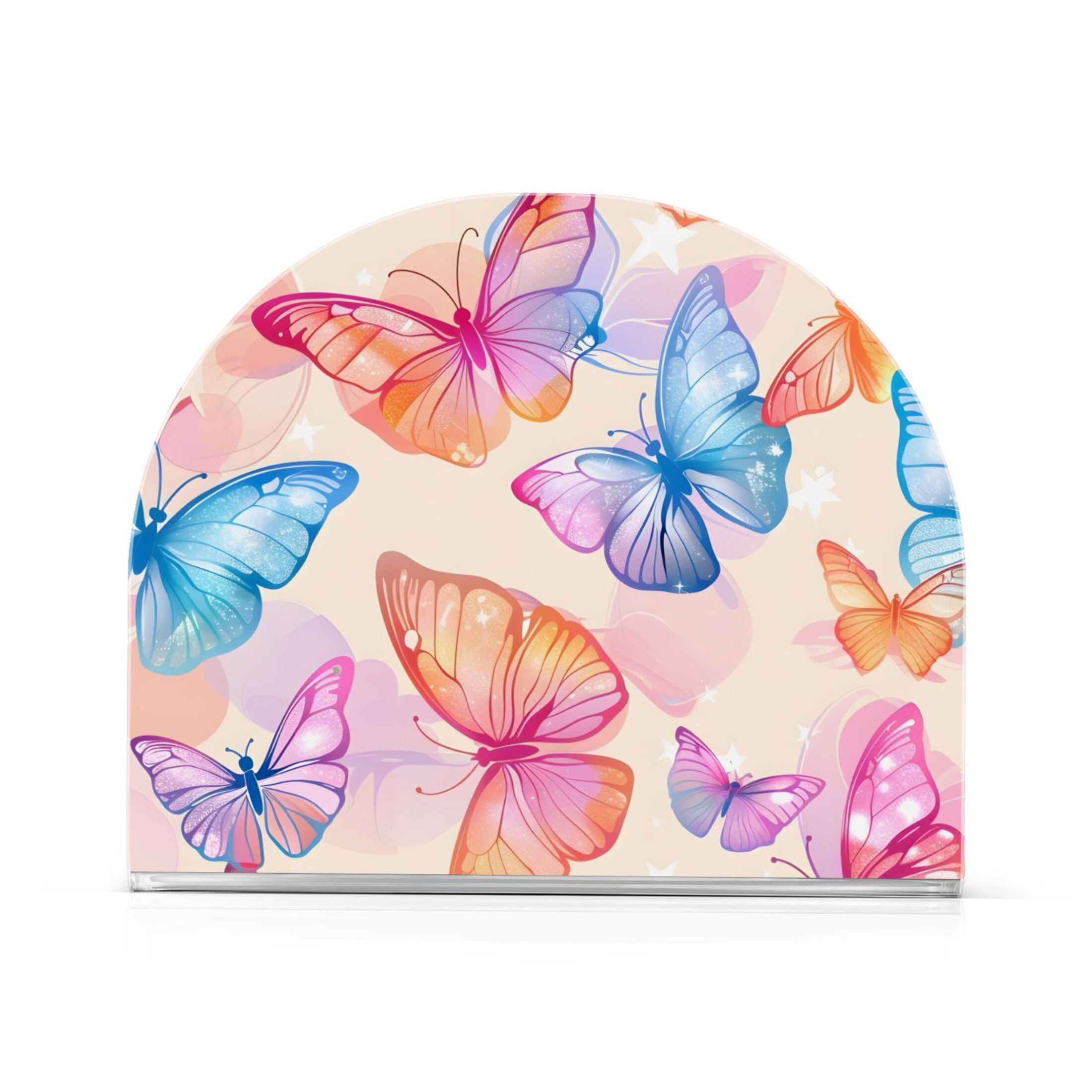 joogoo Acrylic Napkin Holder Table Kitchen Paper Tissue Organization Butterfly Flying on Beige ...