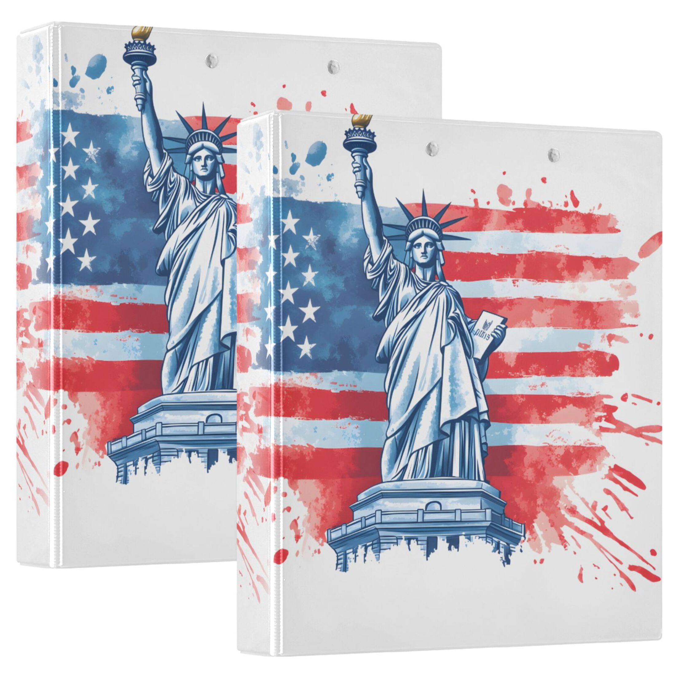 joogoo America Flag Hardcover 3 Ring Binder 1.5" Round Rings Interior ...