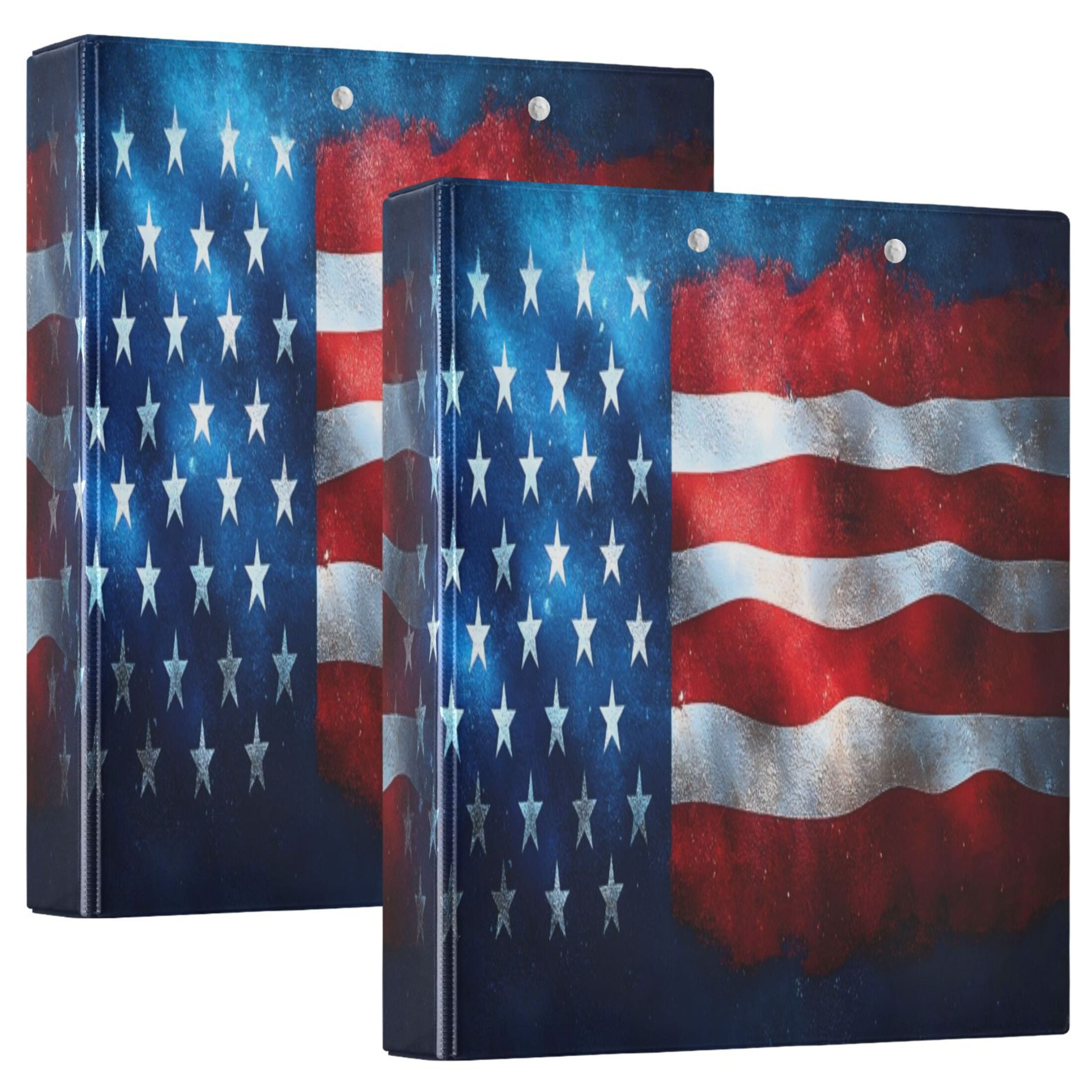 joogoo American Flag Hardcover 3 Ring Binder 1.5" Round Rings Interior ...