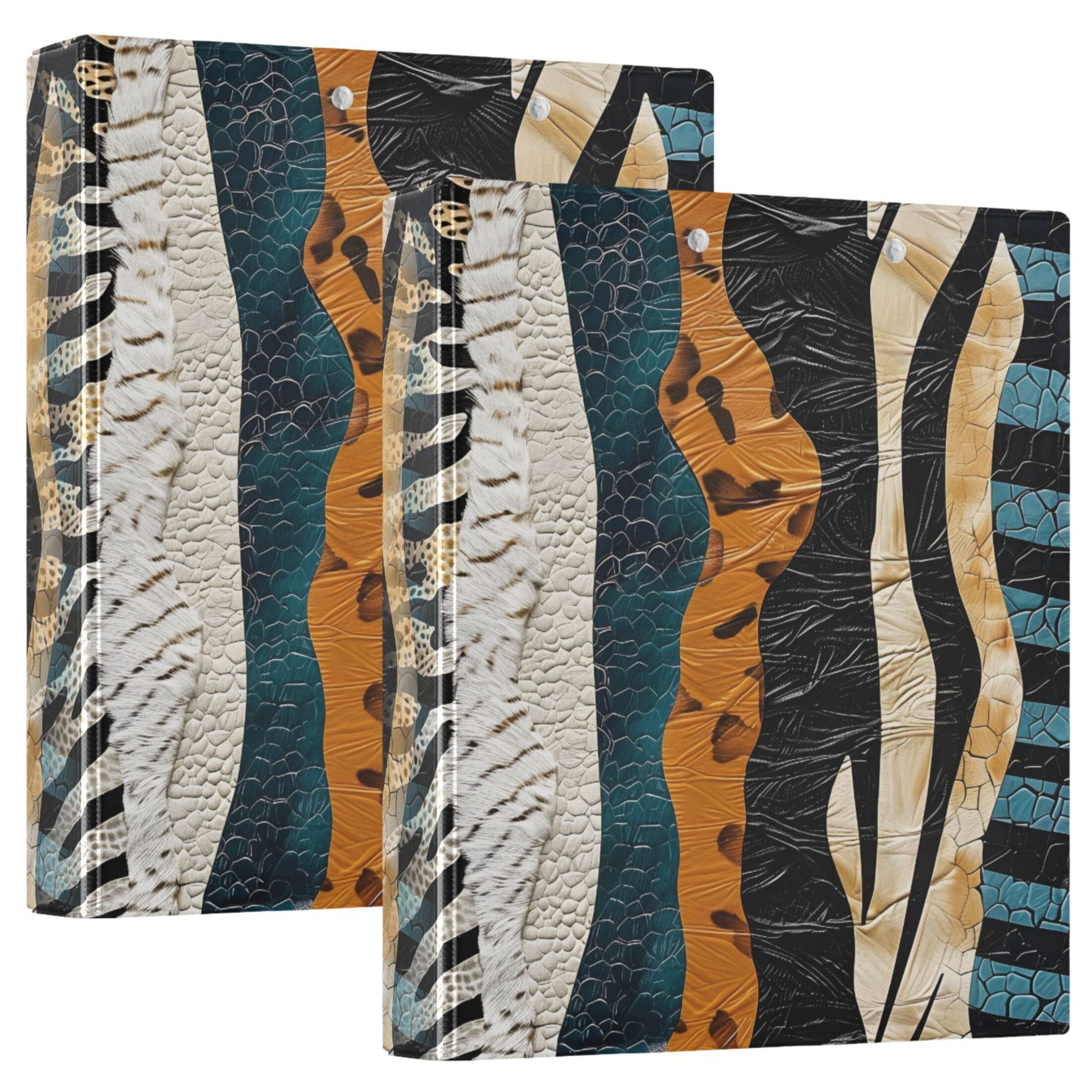 joogoo Animal Skins Pattern Hardcover 3 Ring Binder 1.5" Round Rings ...