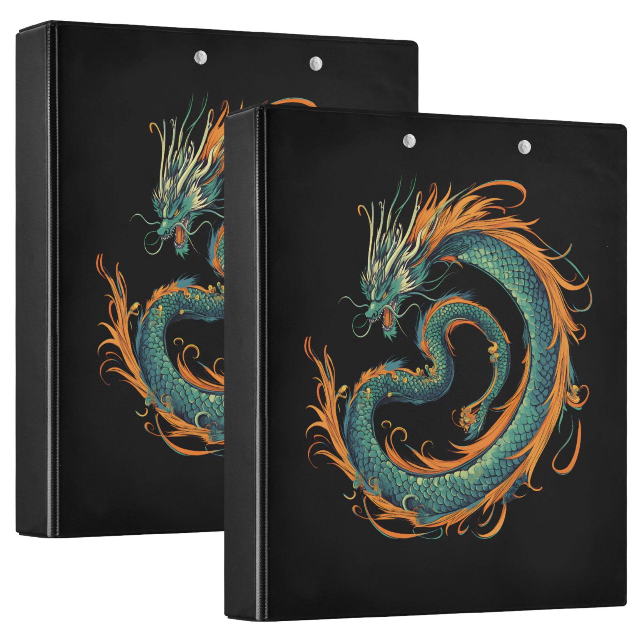 joogoo Art Dragon Hardcover 3 Ring Binder 1.5" Round Rings Interior ...