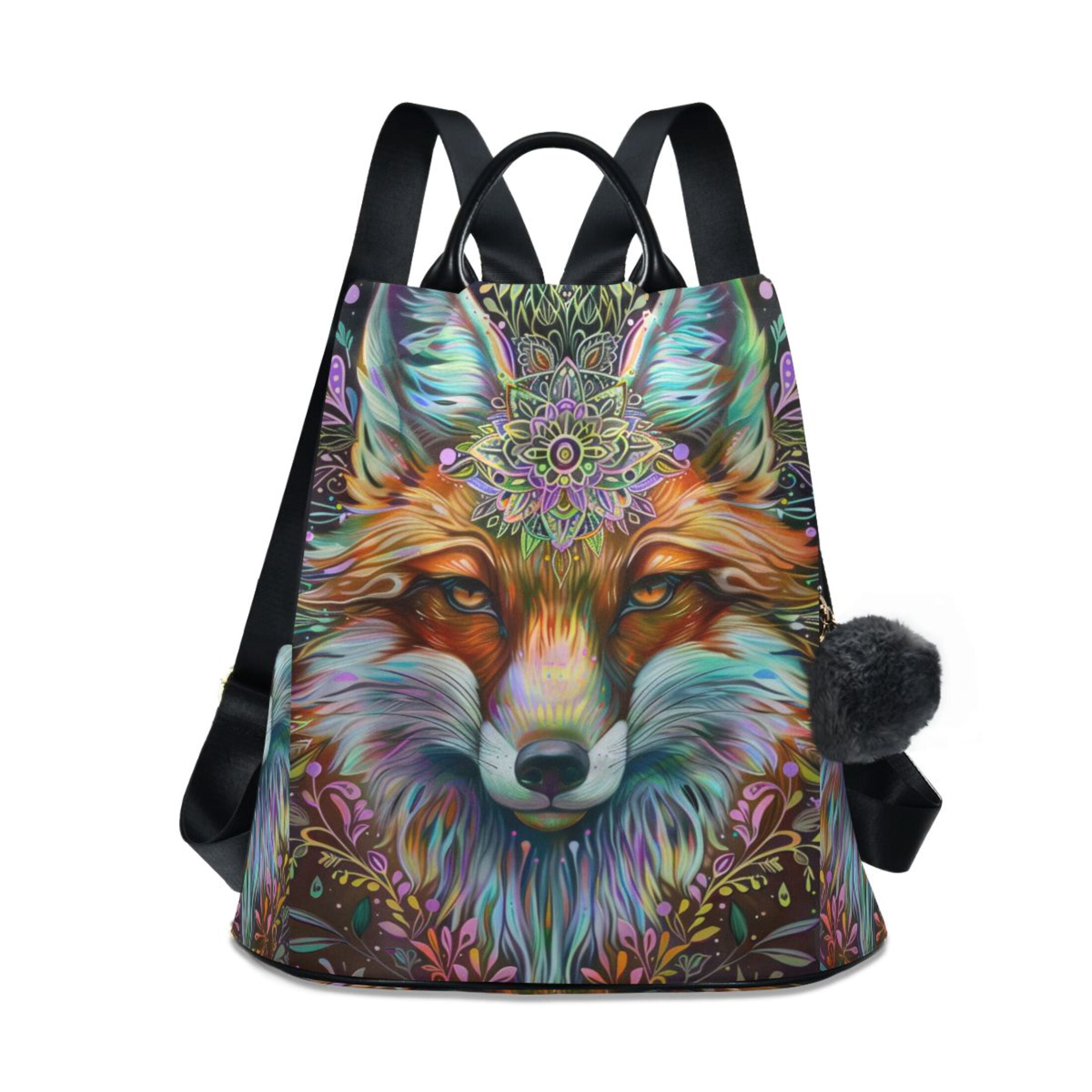 joogoo Art Fox Face Bohemian Backpack Purse for Women Anti Theft ...