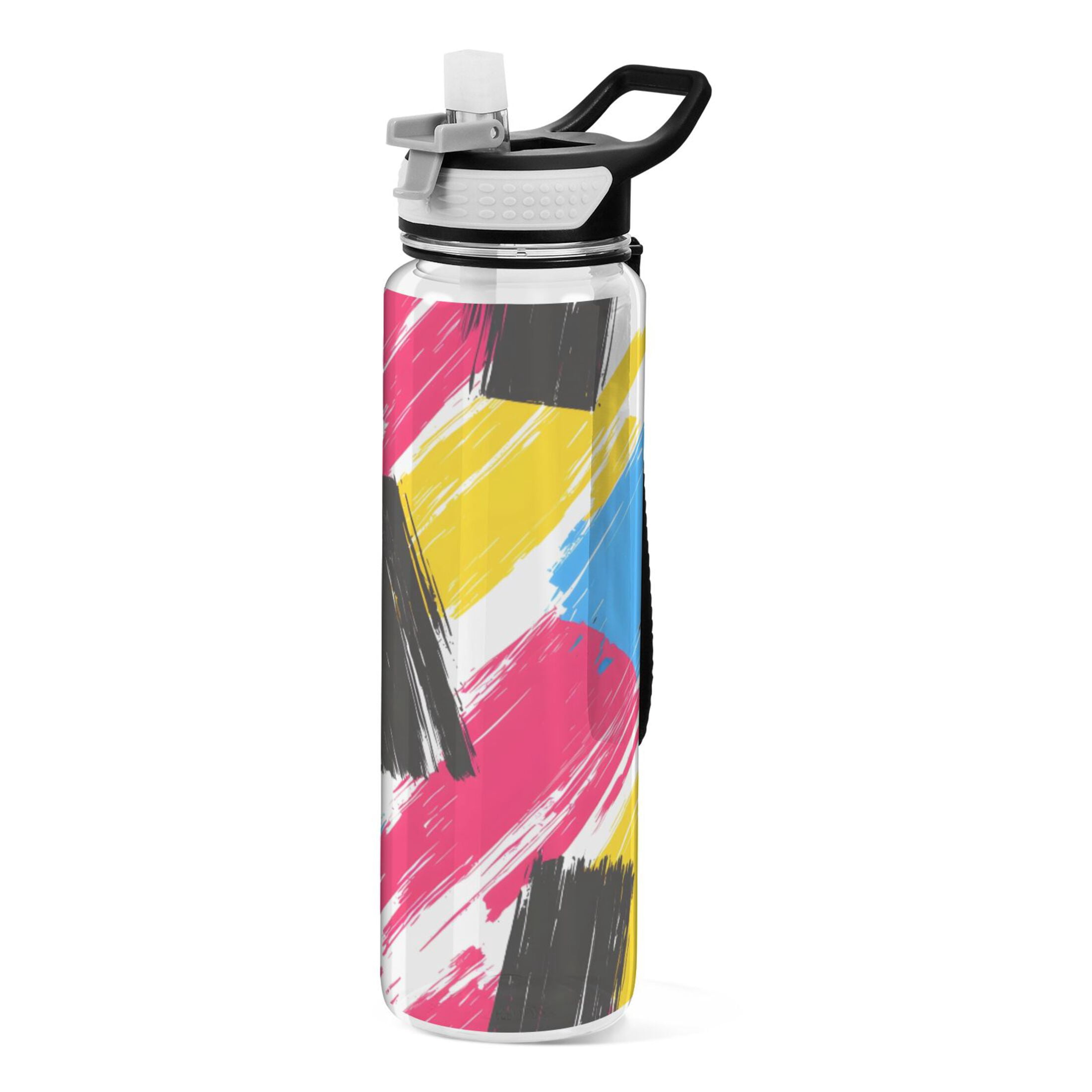 joogoo Art Hand Draw Water Bottles with Straw Tritan Leakproof Sports ...