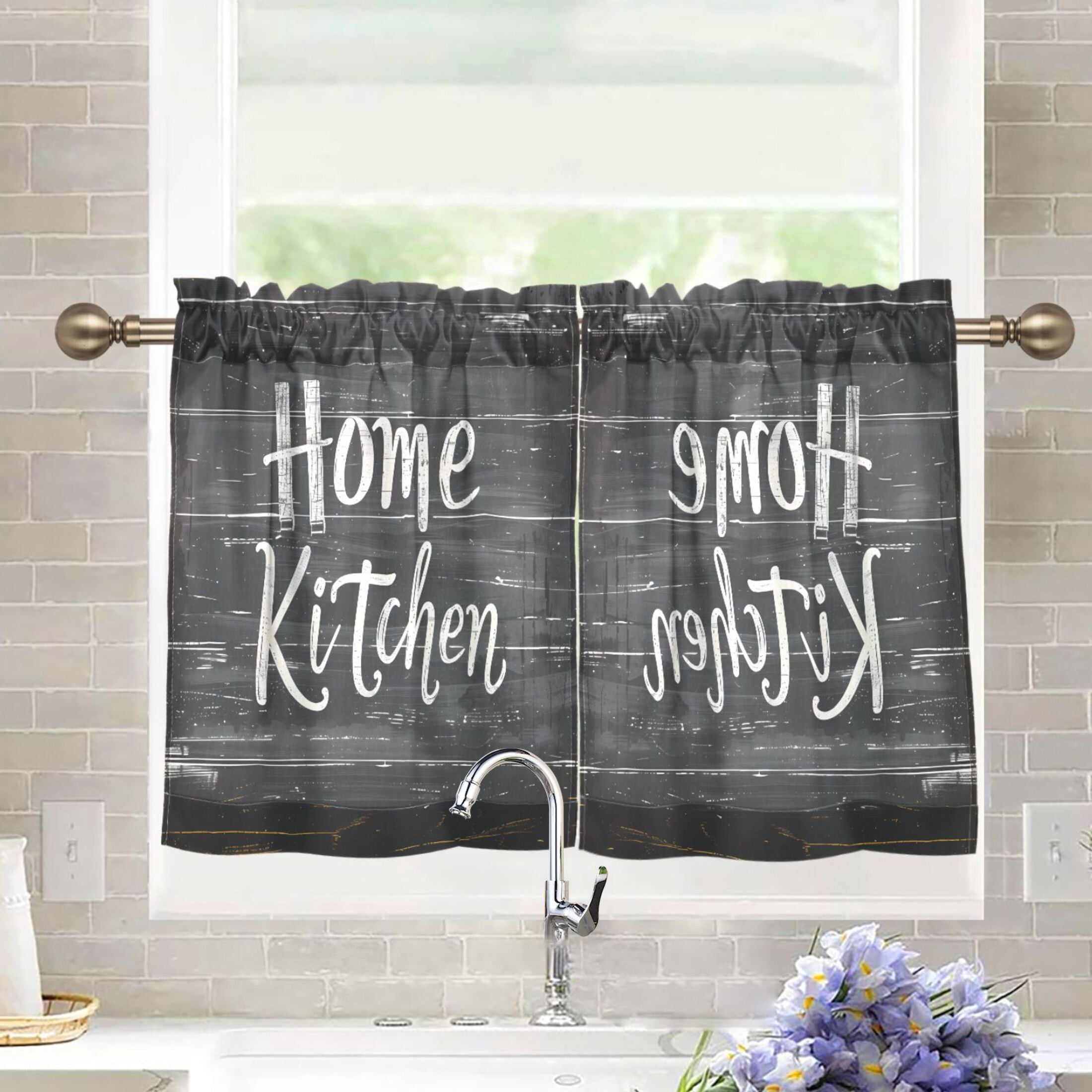 joogoo Art Home Kitchen Curtains Sets Half Window Cafe Farmhouse Tier 2 ...