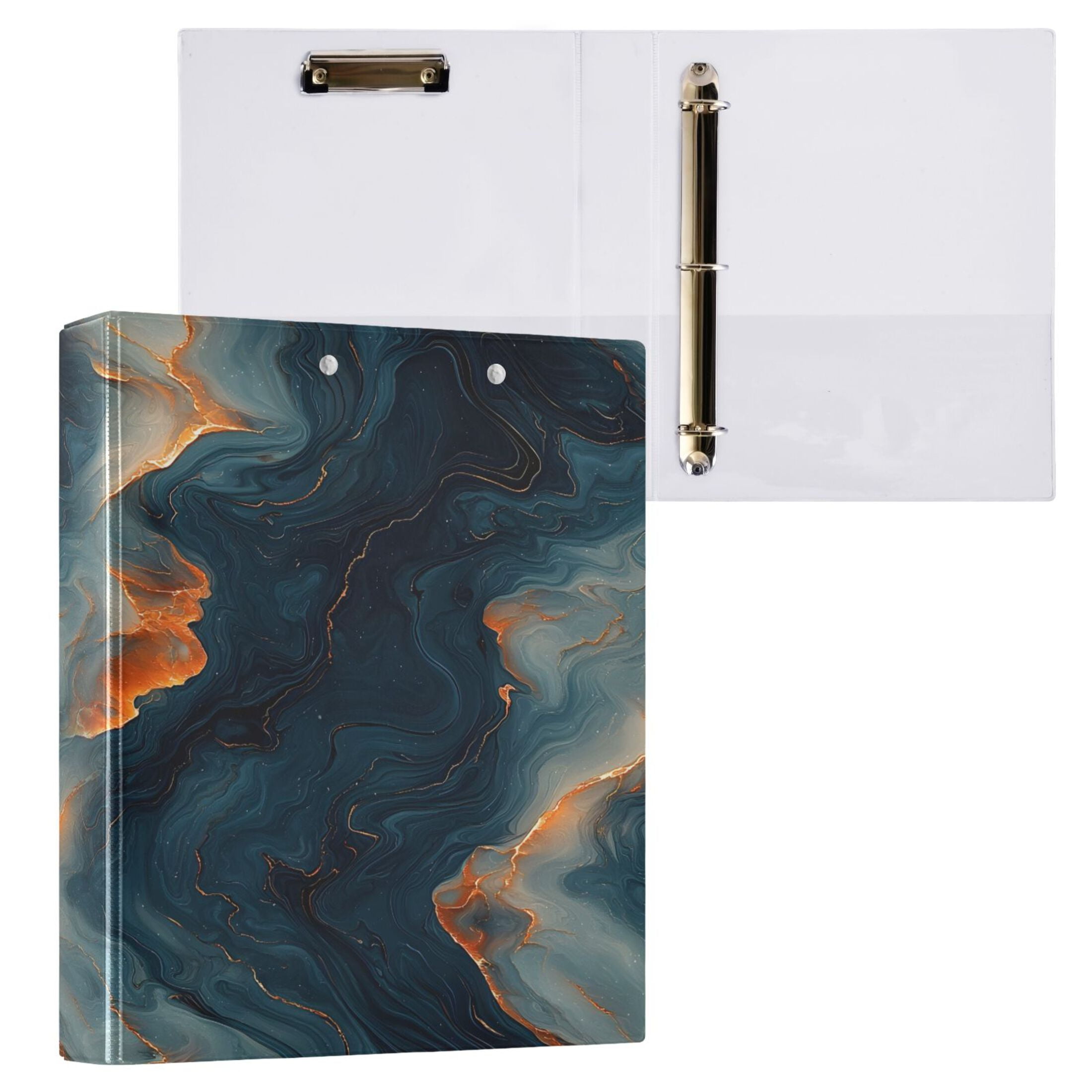 joogoo Art Marble Hardcover 3 Ring Binder 1.5" Round Rings Interior ...