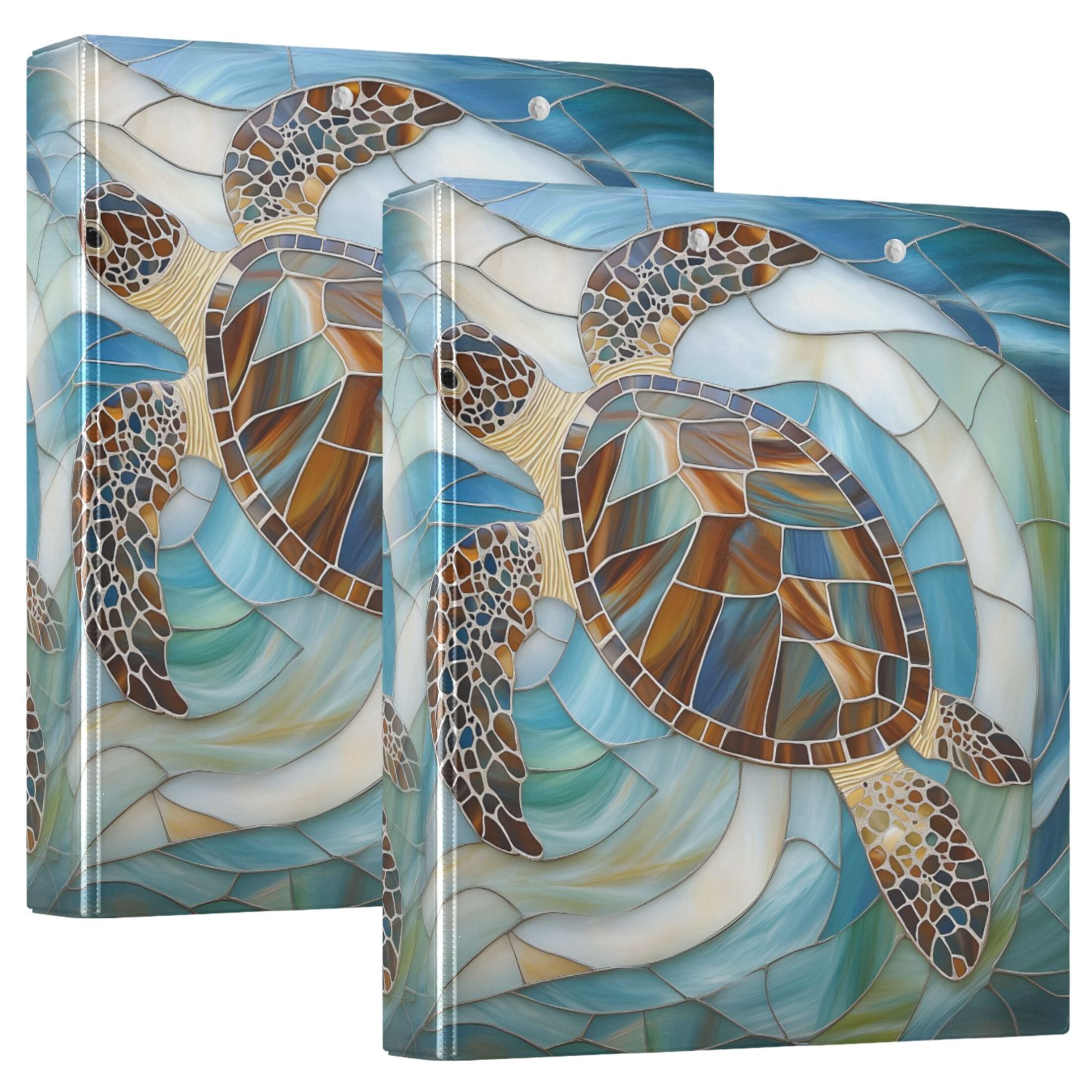 joogoo Art Sea Turtle Hardcover 3 Ring Binder 1.5" Round Rings Interior ...