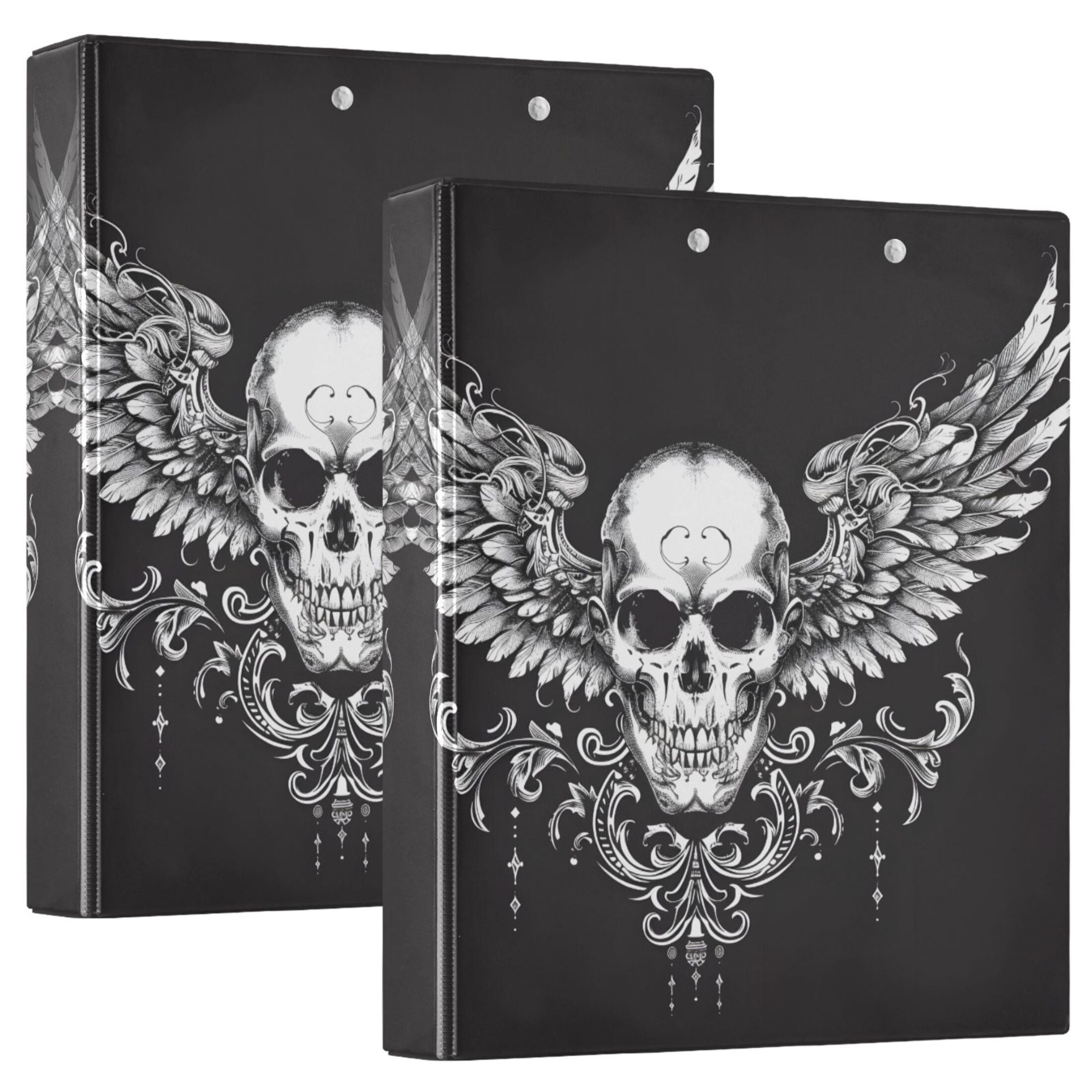 joogoo Art Skeleton with Wings Hardcover 3 Ring Binder 1.5" Round Rings ...