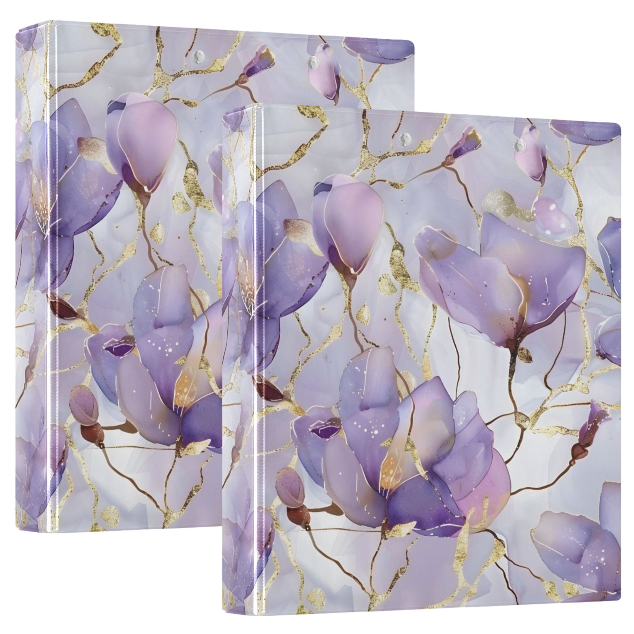 joogoo Art Watercolor Flower Hardcover 3 Ring Binder 1.5" Round Rings ...