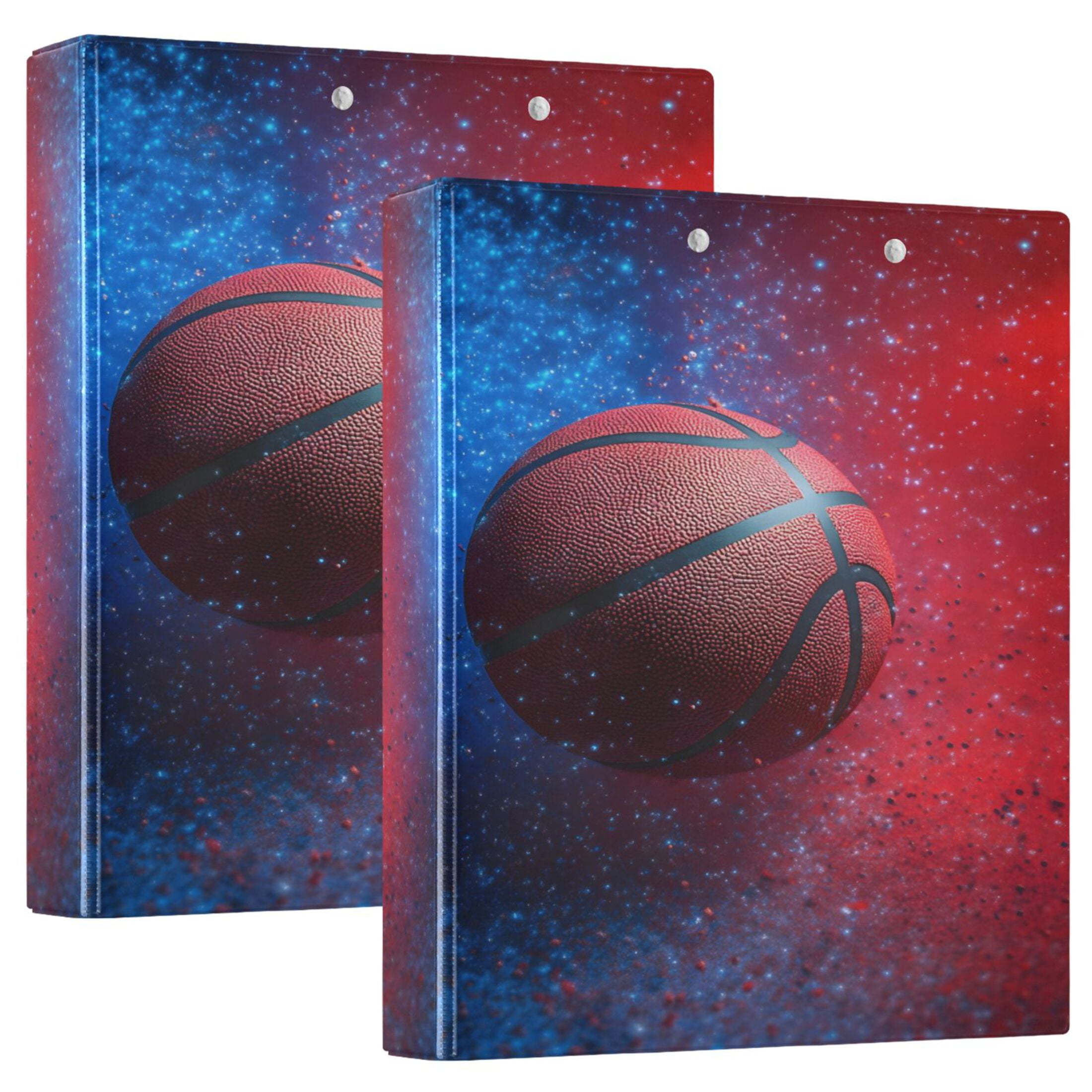 joogoo Basketball Starry Hardcover 3 Ring Binder 1.5" Round Rings ...