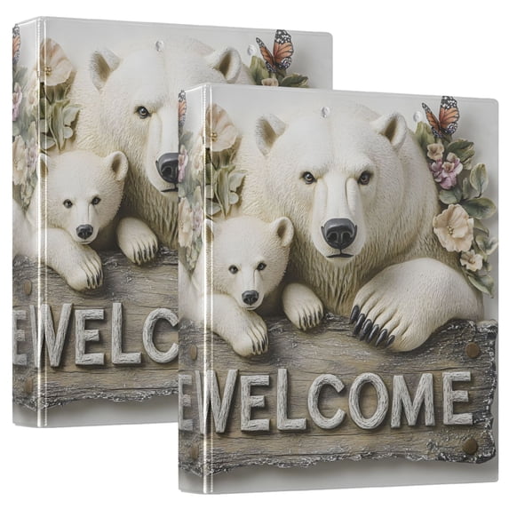 joogoo Bears Hardcover 3 Ring Binder 1.5" Round Rings Interior Pockets ...
