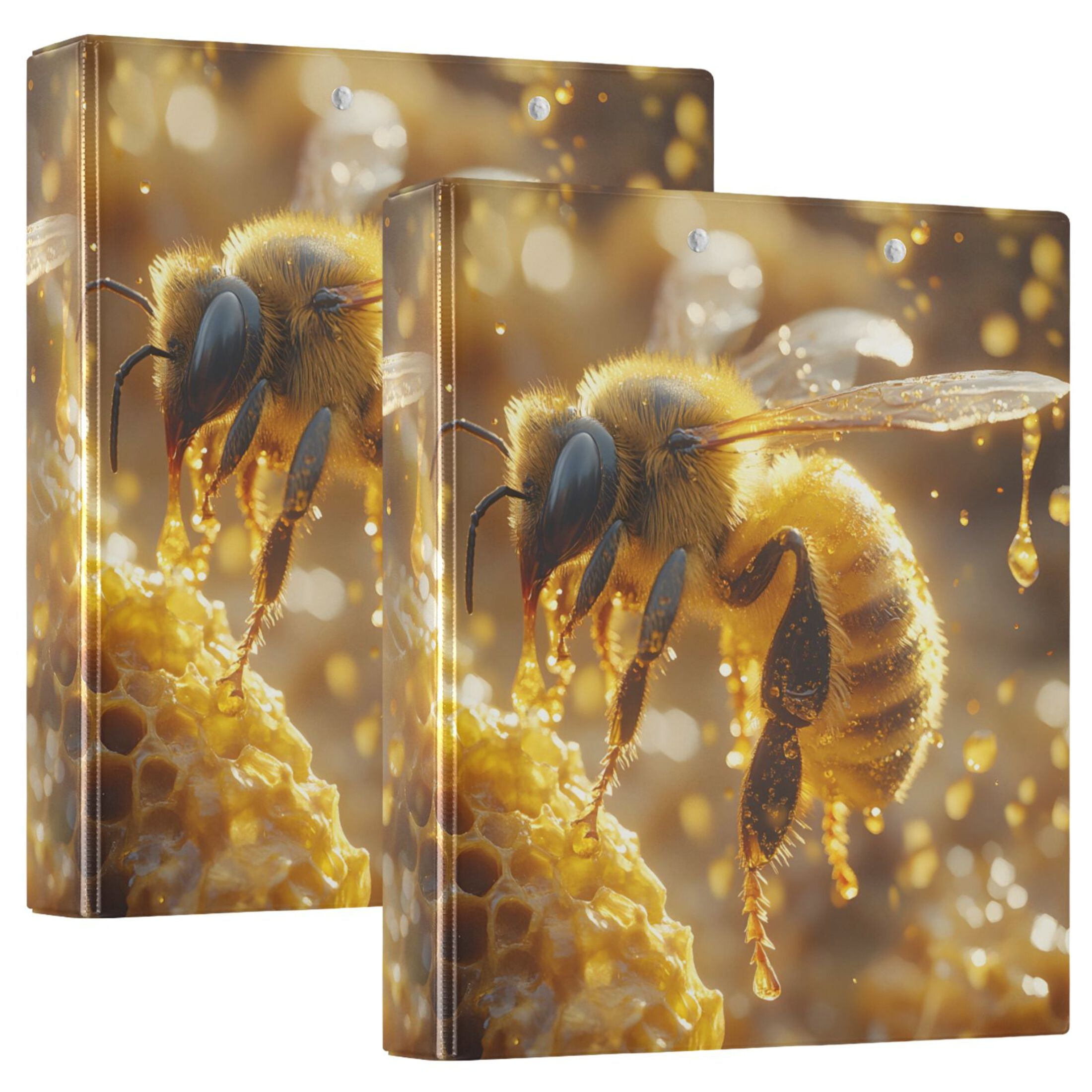 joogoo Bees Honey Hardcover 3 Ring Binder 1.5" Round Rings Interior ...