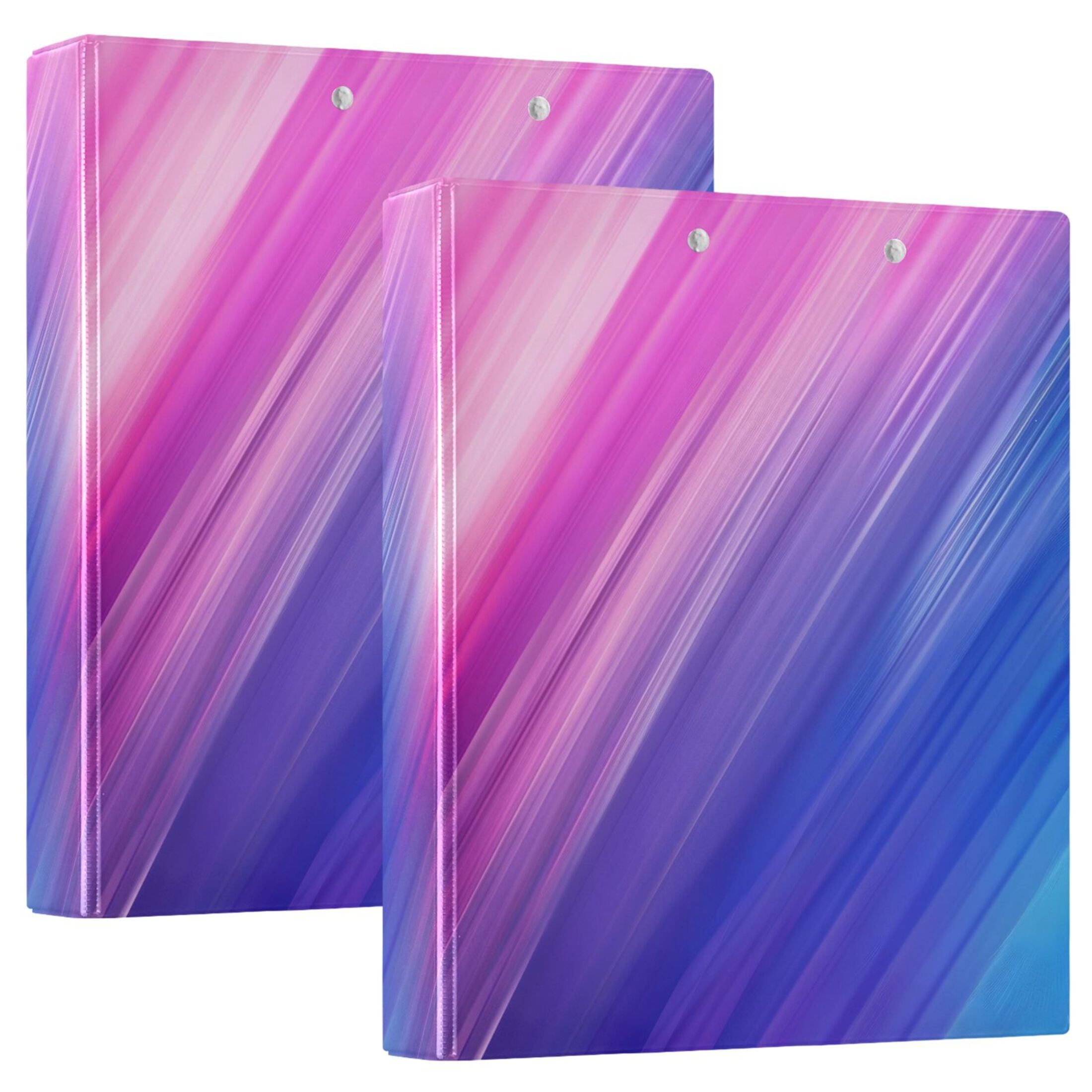 joogoo Blue Pink Tie Dye Hardcover 3 Ring Binder 1.5" Round Rings ...