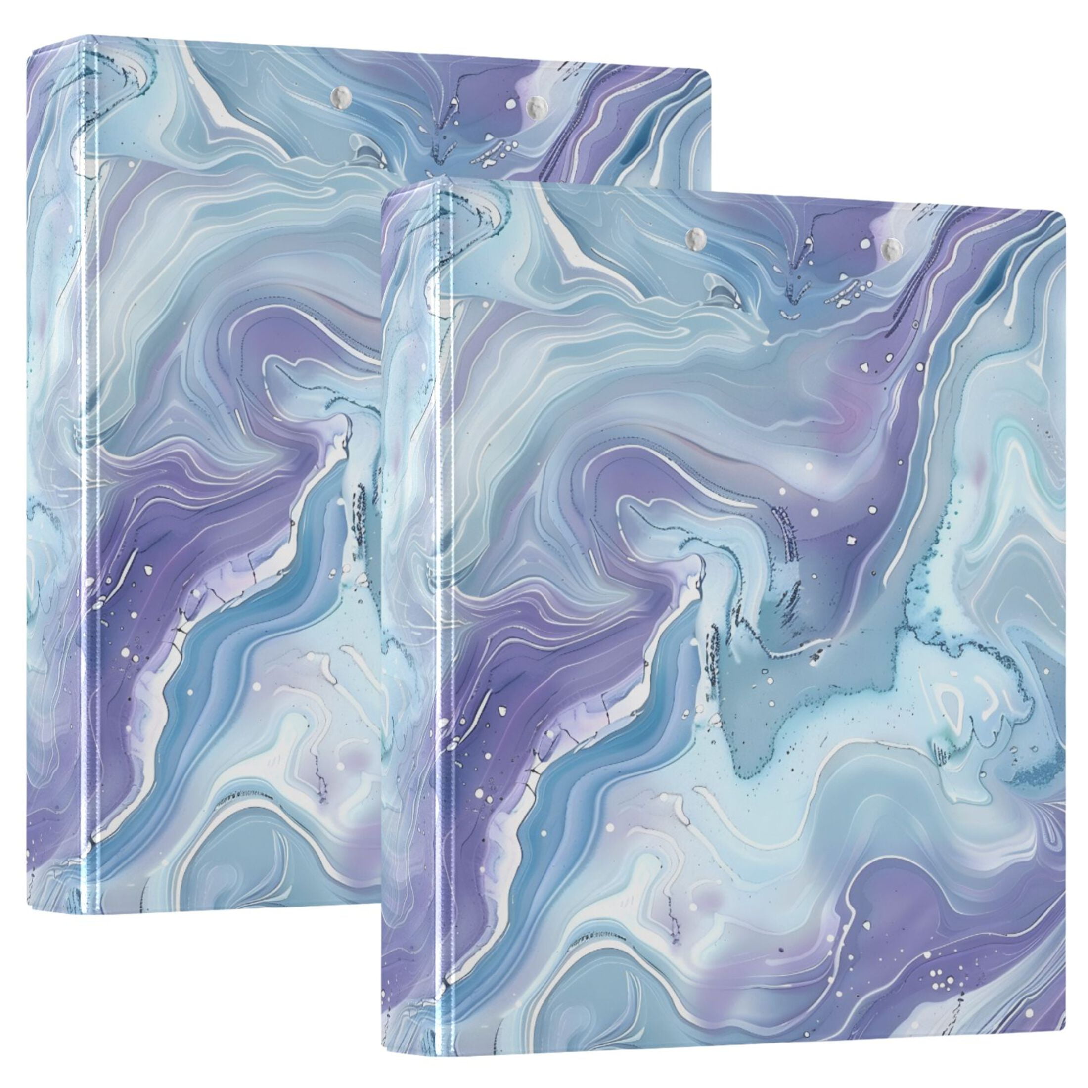 joogoo Blue Purple Marble Hardcover 3 Ring Binder 1.5" Round Rings ...