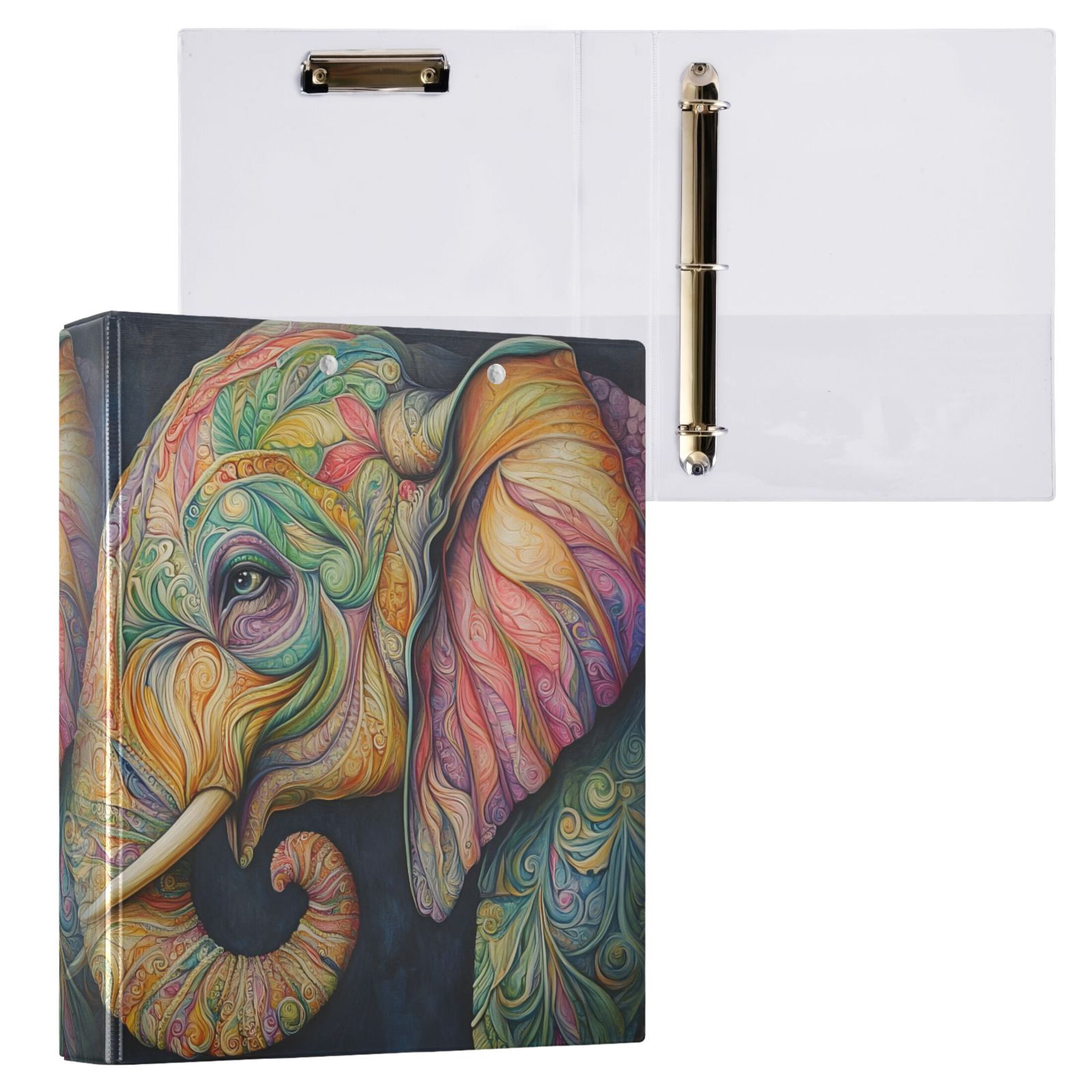 joogoo Bohemia Art Elephant Hardcover 3 Ring Binder 1.5" Round Rings ...