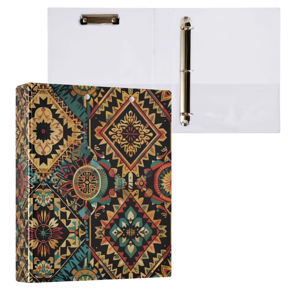 joogoo Bohemia Tribal Ethnic Hardcover 3 Ring Binder 1.5" Round Rings ...