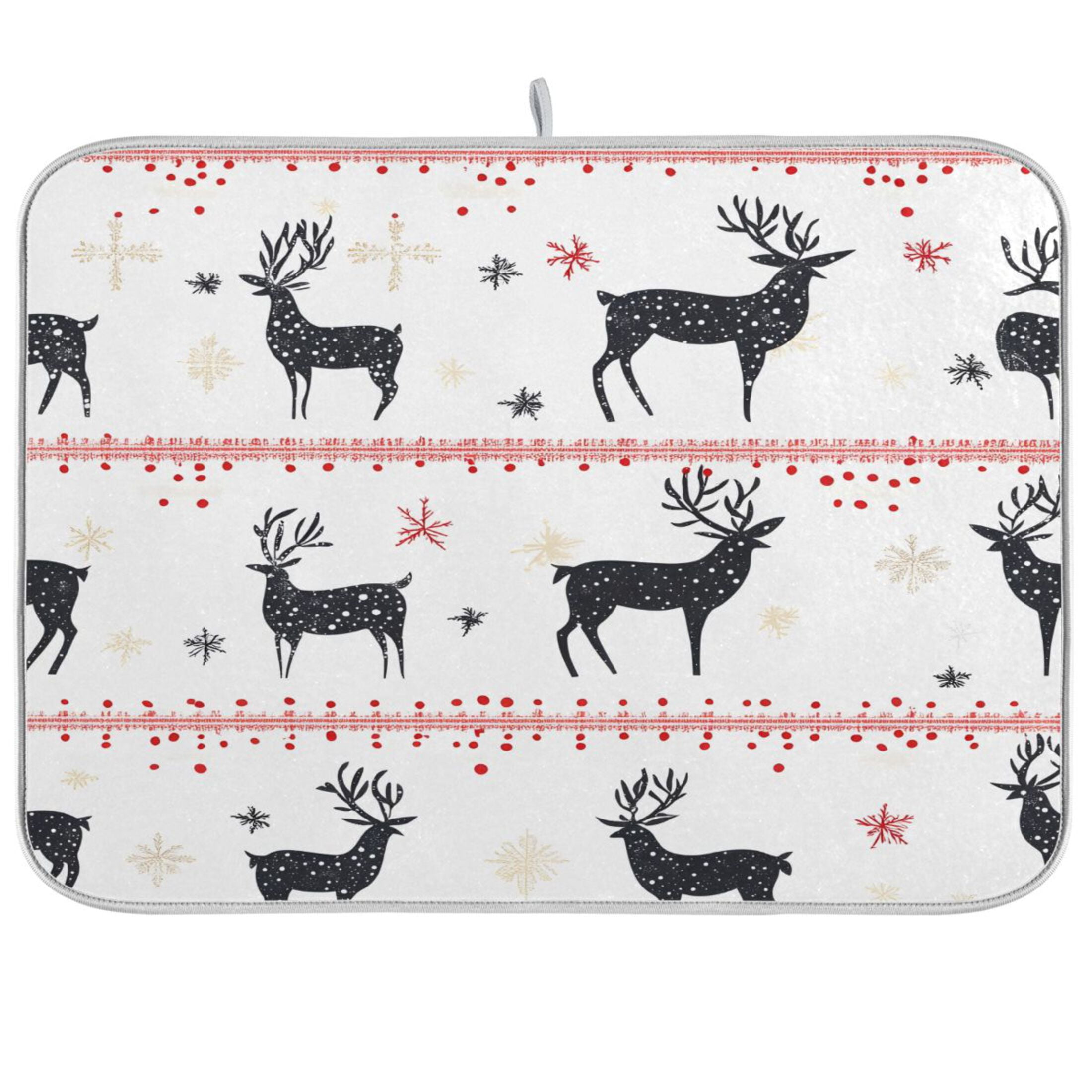 joogoo Boho Christmas Reindeer Dish Drying Mat Kitchen Counter ...