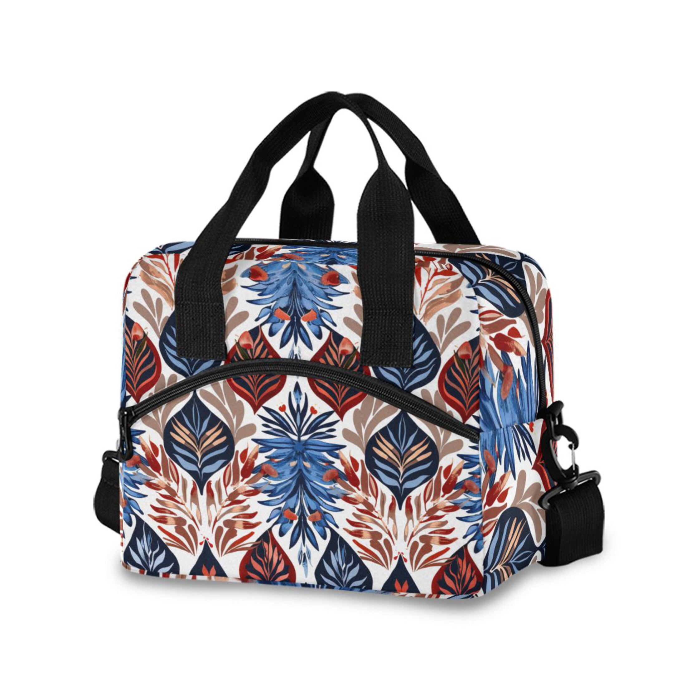 joogoo Bohomia Ethnic Leaves Insulated Lunch Bags Reusable Cooler Box ...