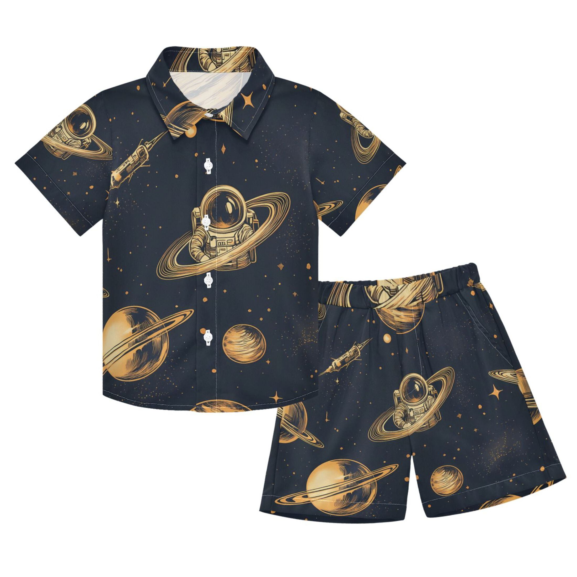 joogoo Boy Shorts Set Astronaut Planet Space 2 Piece Short Sleeve ...