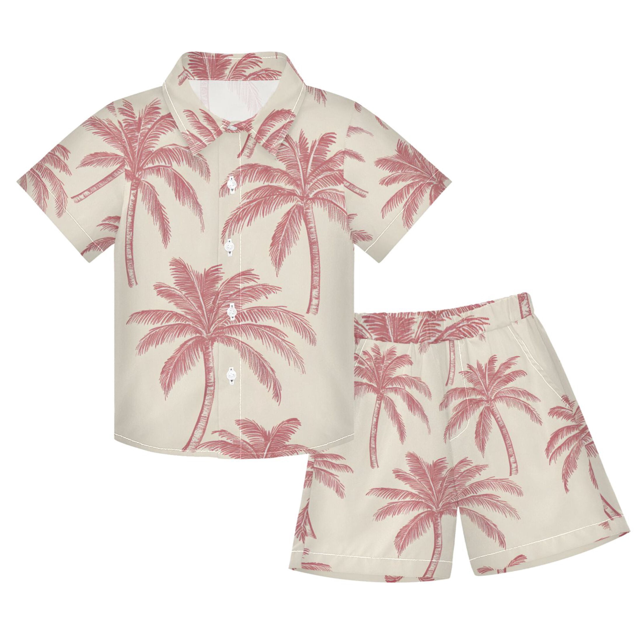 joogoo Boy Shorts Set Vintage Coconut Palm Tree 2 Piece Short Sleeve ...