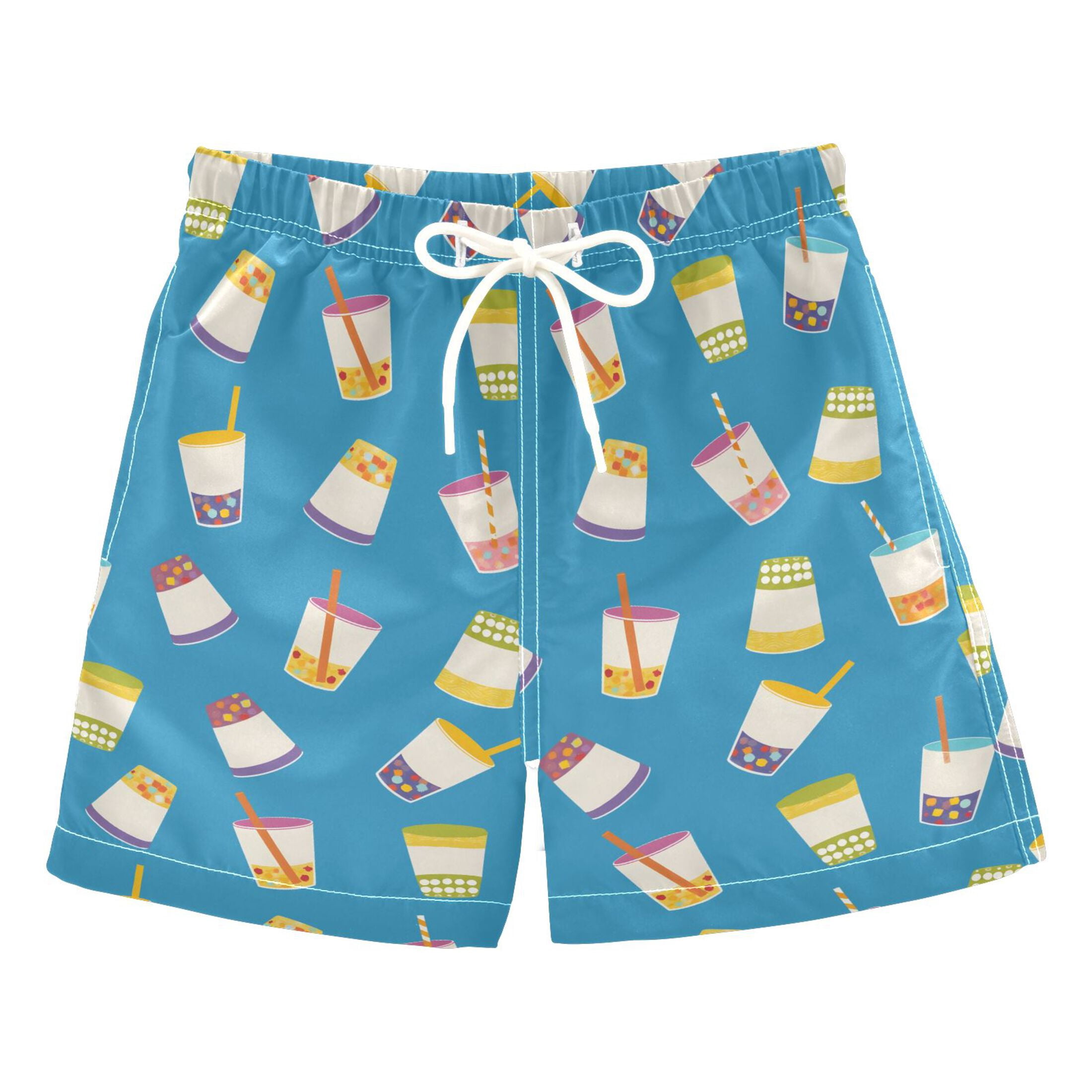 joogoo Boy Swim Trunks Boba Bubble Tea Bathing Beach Board Shorts 3T ...