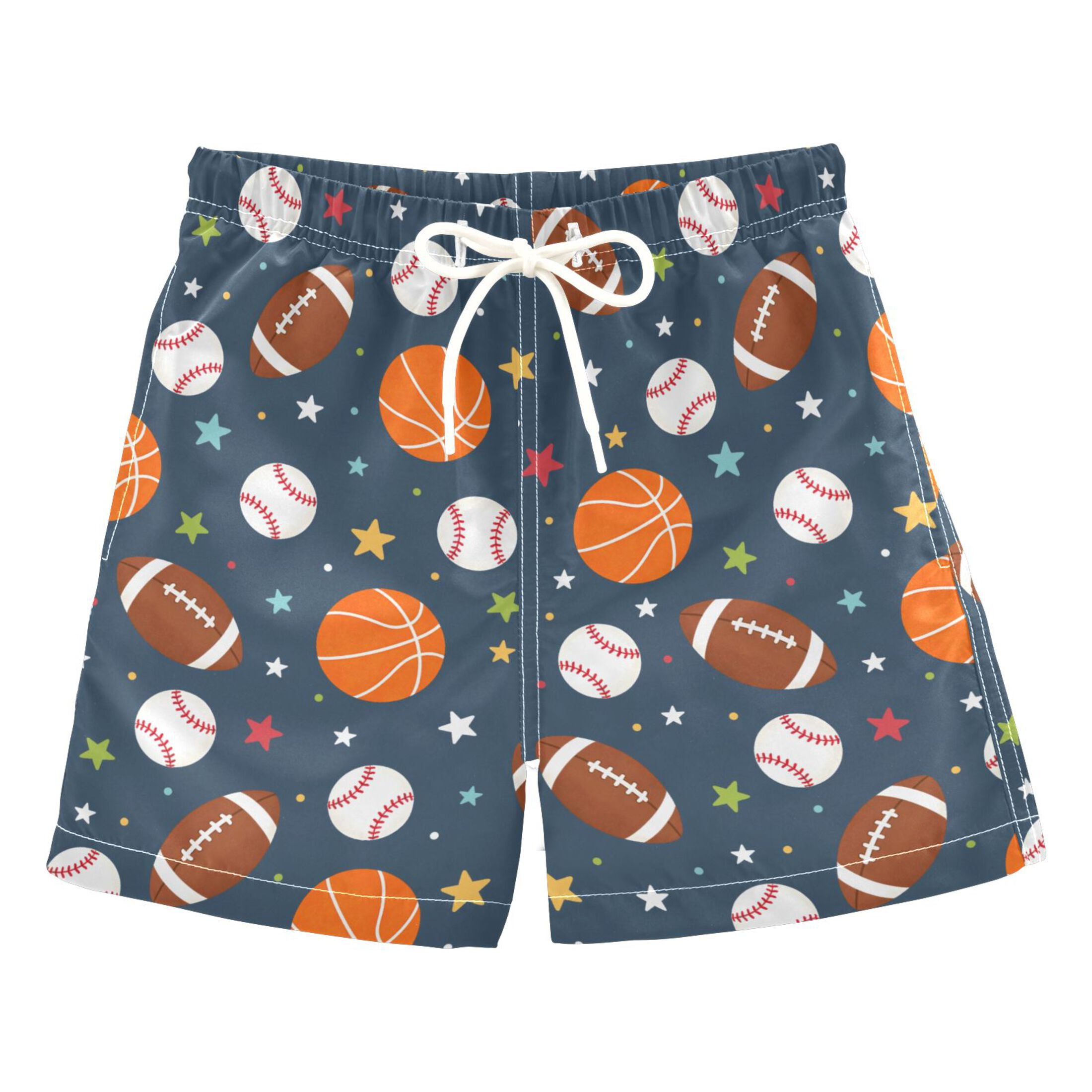 joogoo Boy Swim Trunks Cartoon Football Baseball Basketball Bathing ...