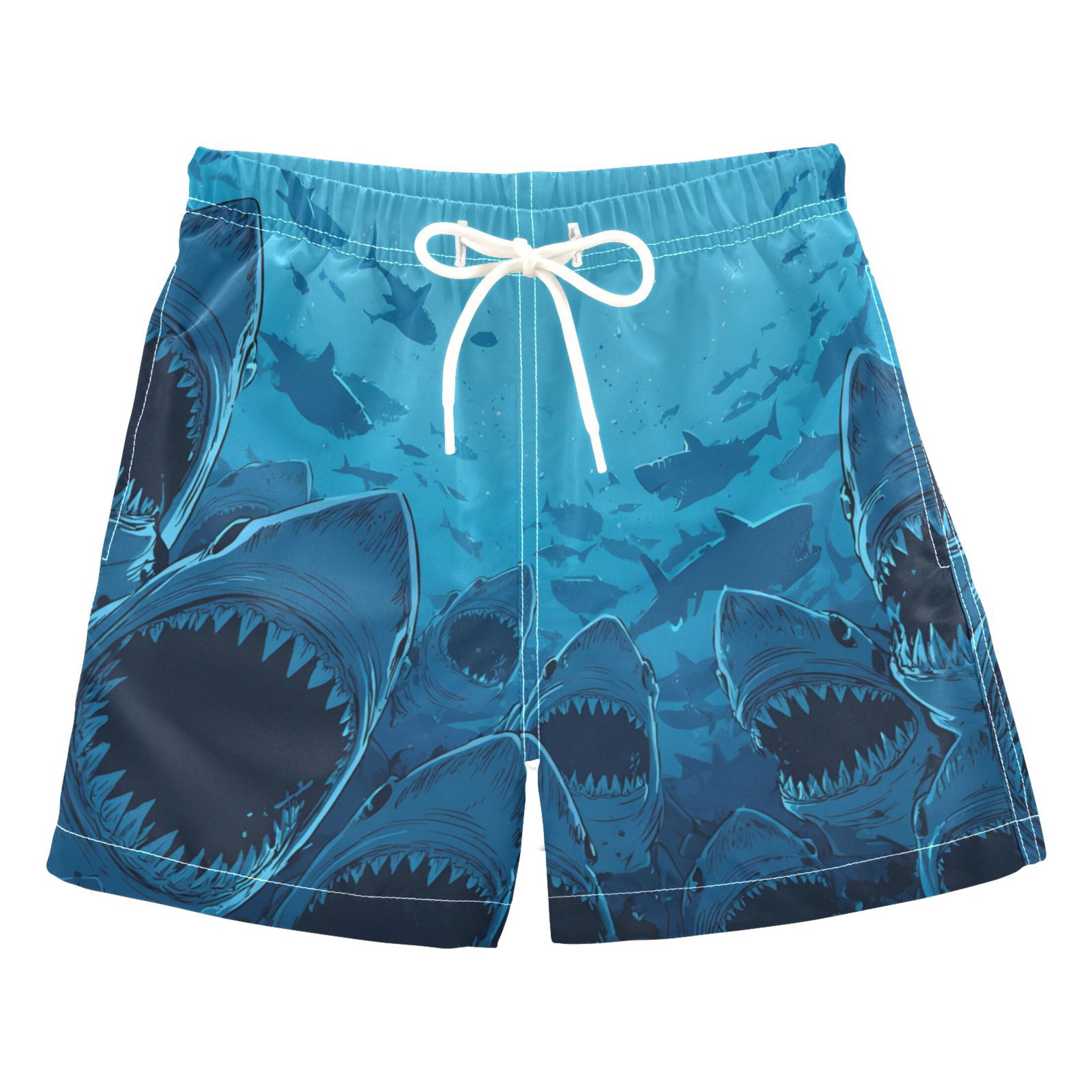 joogoo Boy Swim Trunks Sharks Group Bathing Beach Board Shorts 3T ...