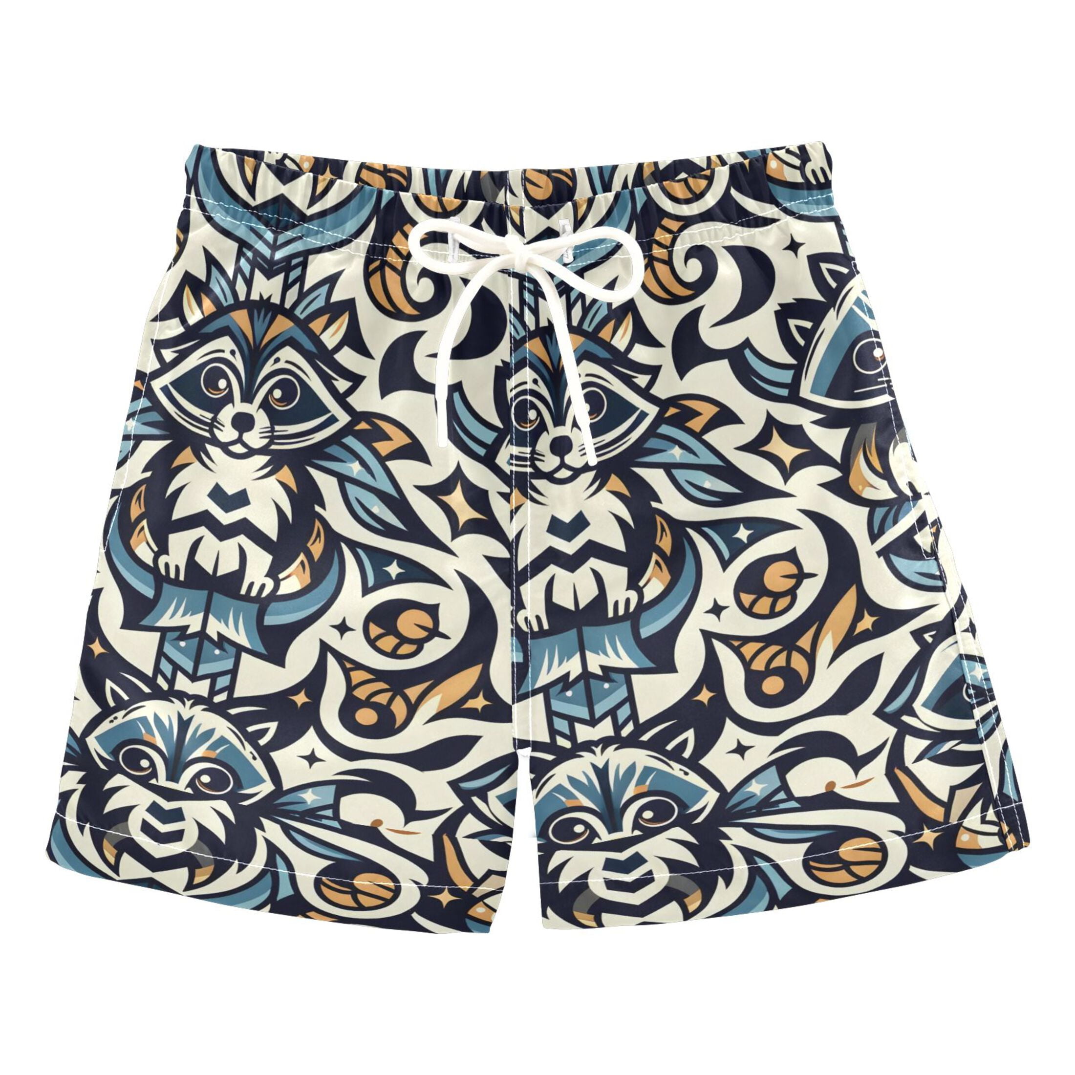 joogoo Boys Swim Trunks Animal Raccoon Icon Beach Board Shorts ...