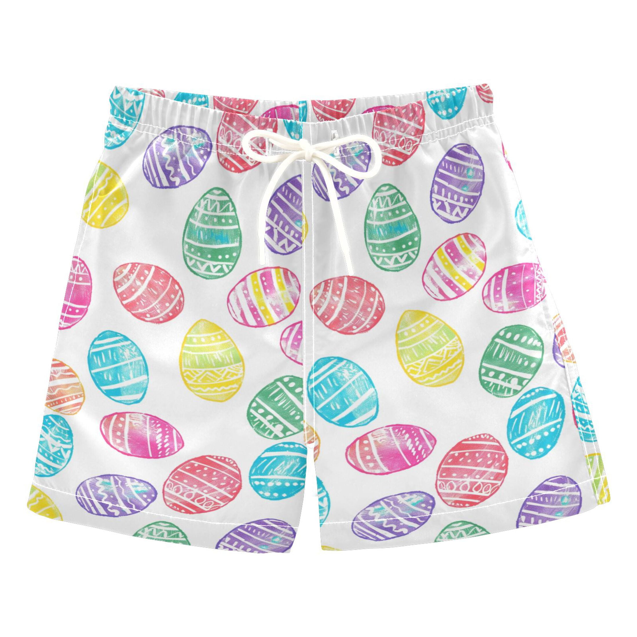 joogoo Boys Swim Trunks Art Eggs Beach Board Shorts Drawstring Swimsuit ...