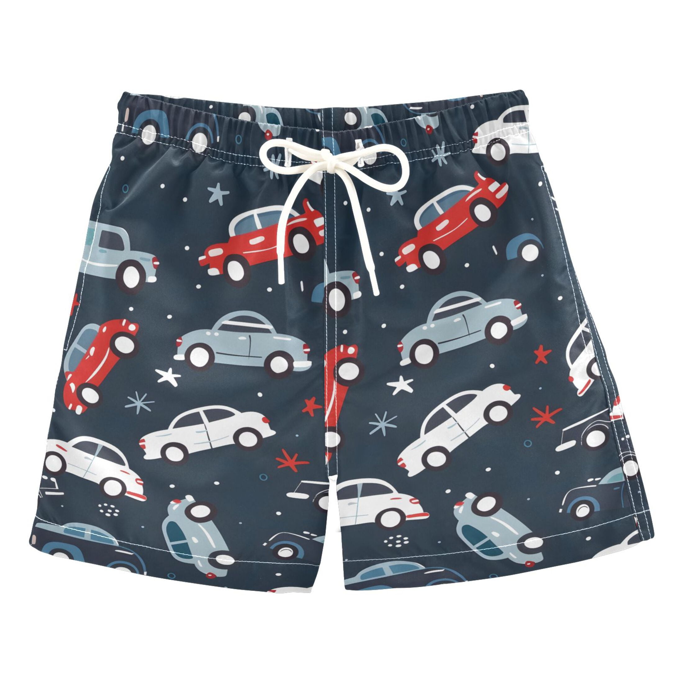 joogoo Boys Swim Trunks Cars Cartoon Beach Board Shorts Drawstring ...