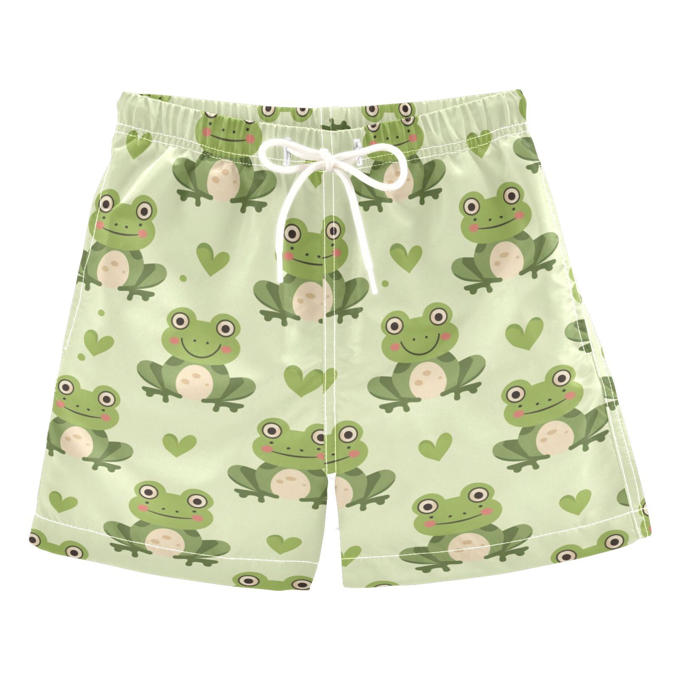 joogoo Boys Swim Trunks Cartoon Cute Frog Beach Board Shorts Drawstring ...