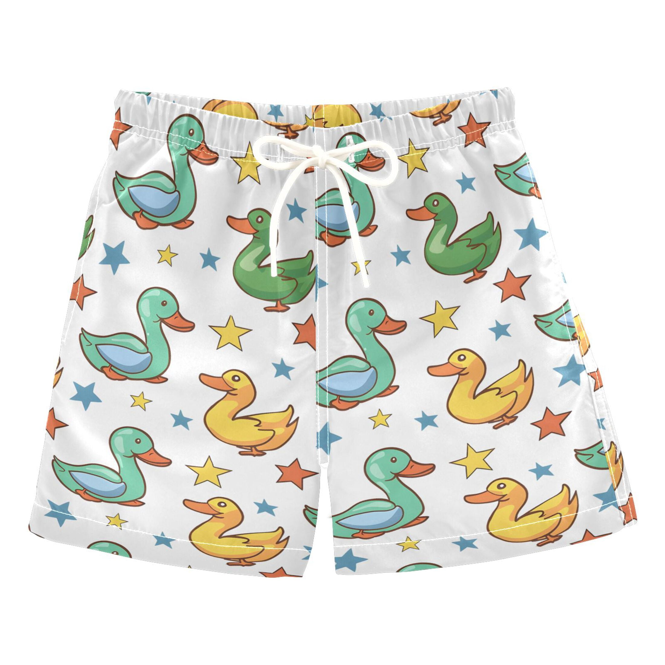 joogoo Boys Swim Trunks Cartoon Duck and Star Beach Board Shorts ...