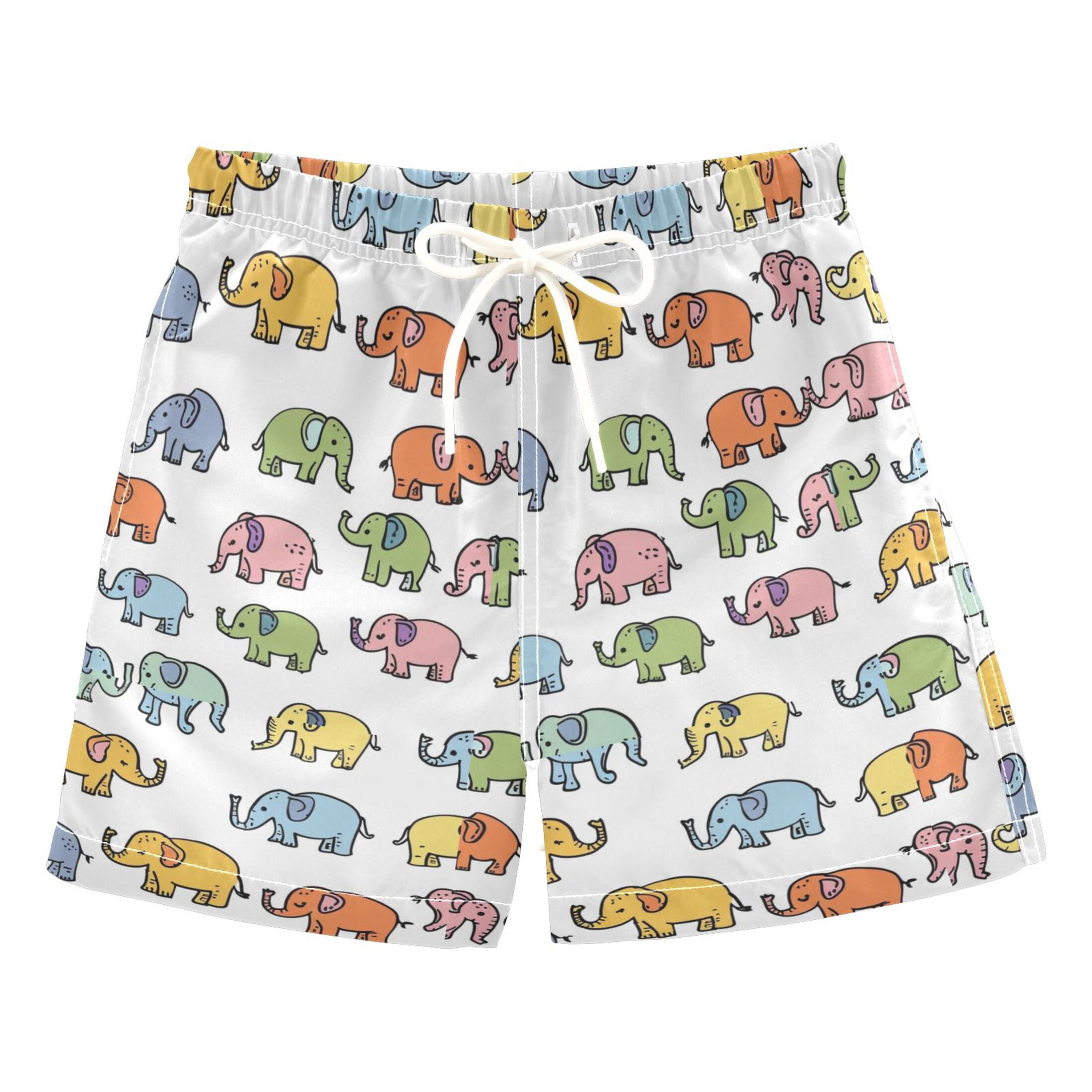 joogoo Boys Swim Trunks Cartoon Elephants Beach Board Shorts Drawstring ...