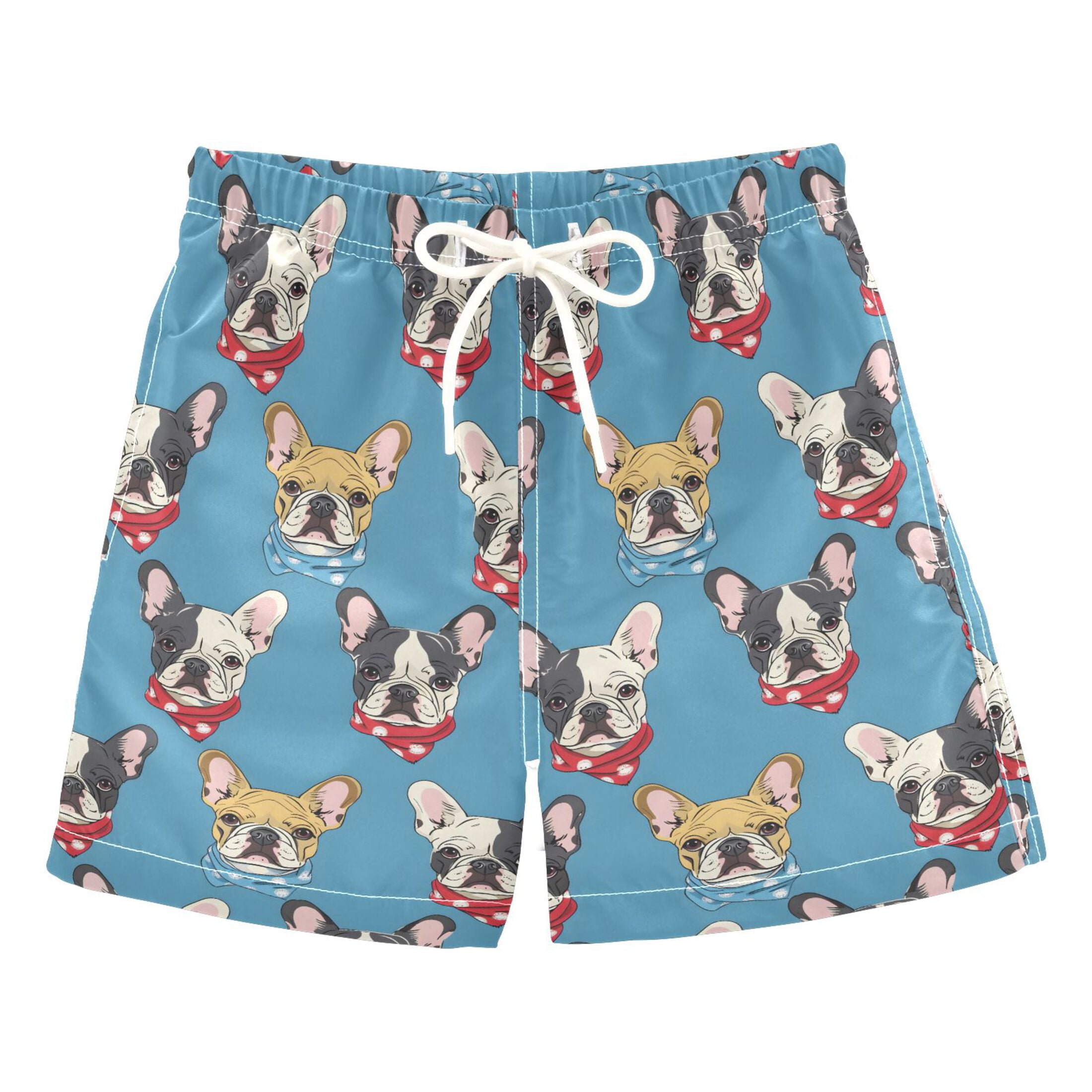 joogoo Boys Swim Trunks Cartoon French Puppy Bulldog Beach Board Shorts ...