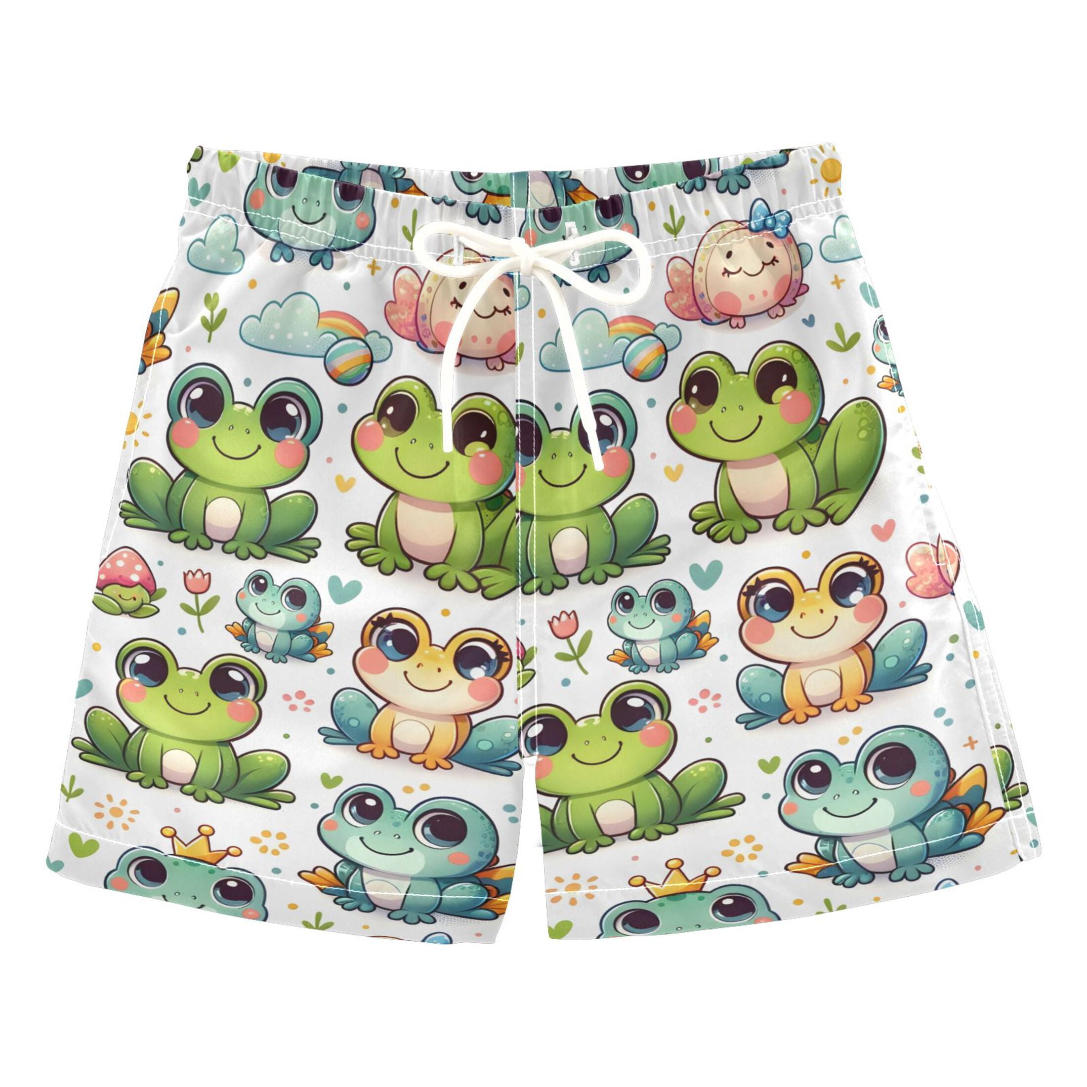 joogoo Boys Swim Trunks Cartoon Frog and Mushrooms Beach Board Shorts ...