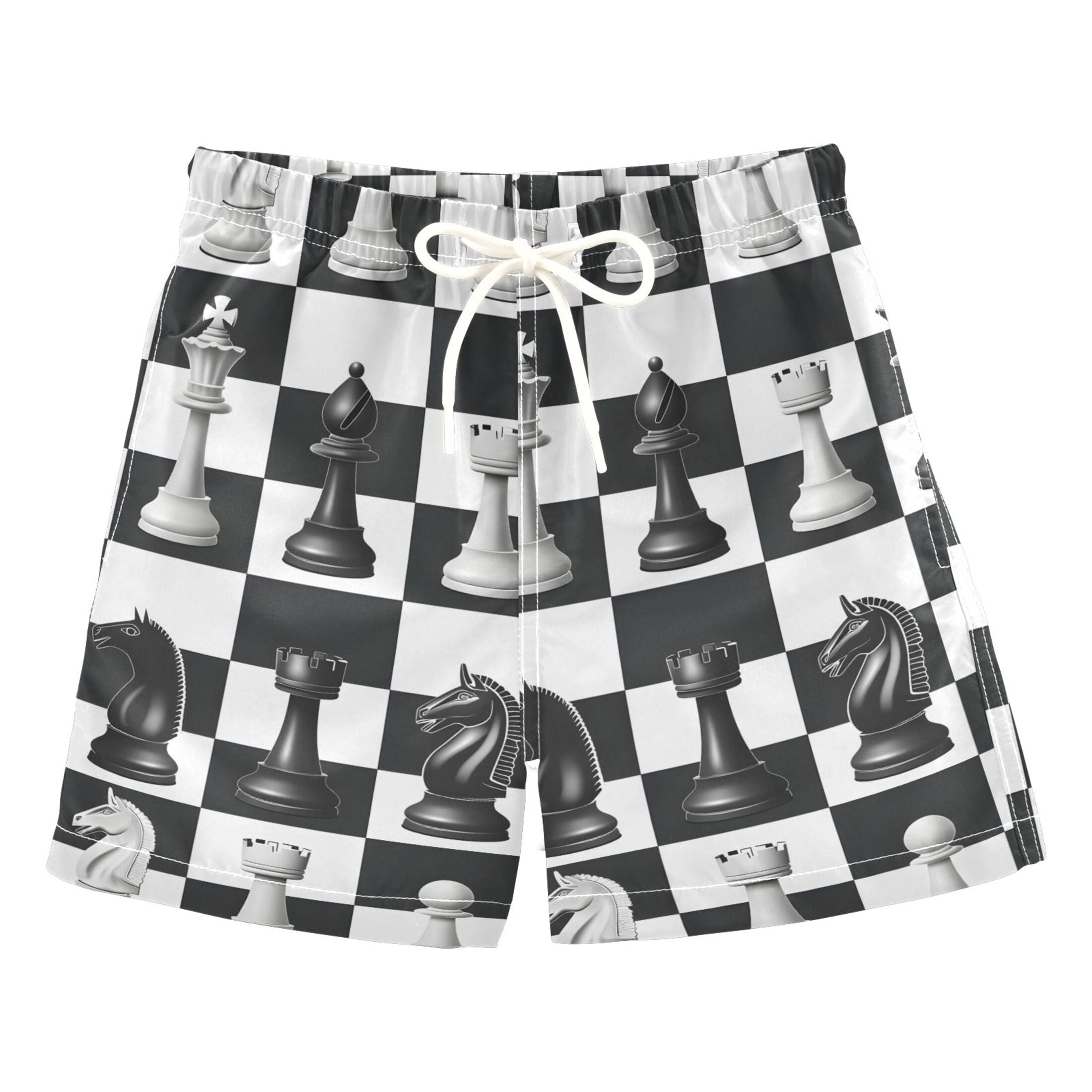 joogoo Boys Swim Trunks Chess Checkered Pattern Plaid Beach Board ...