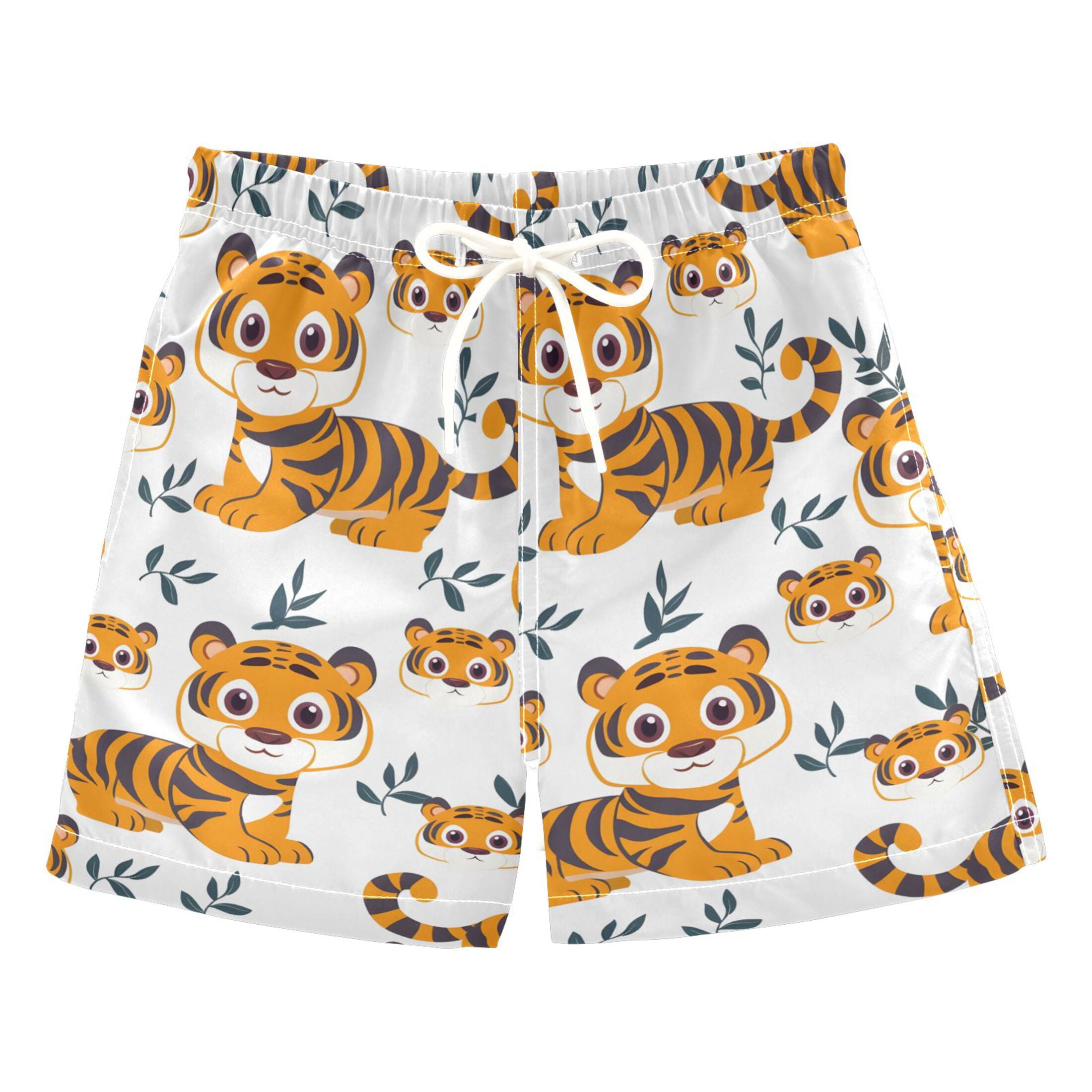 joogoo Boys Swim Trunks Cute Cartoon Tigers Beach Board Shorts ...